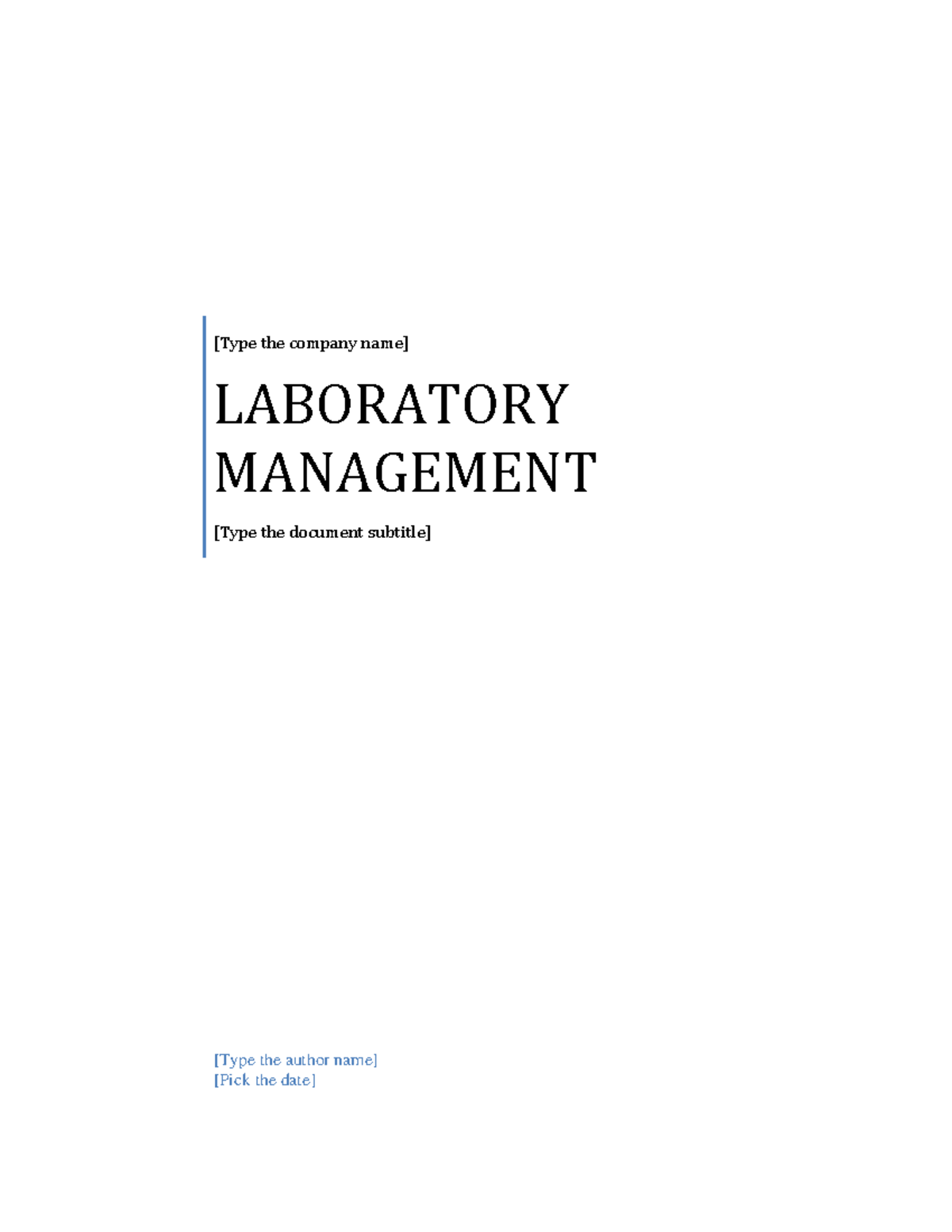 Pdfcoffee - lab management topic - [Type the company name] LABORATORY ...