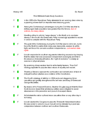 History 105 exam 3 clue notes - HIST 105 - TAMU - Studocu