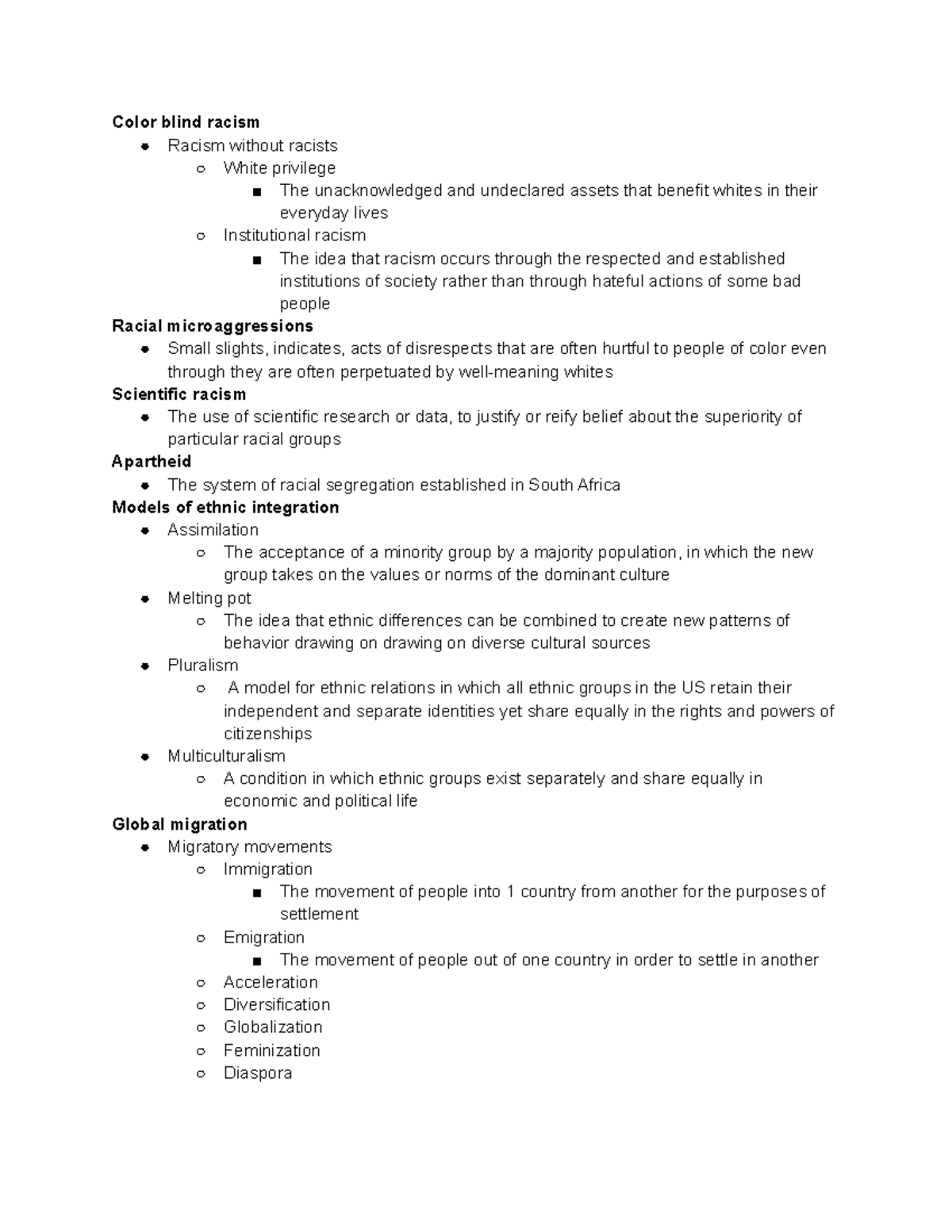 Sociology 101 ch11 notes - Color blind racism Racism without racists ...