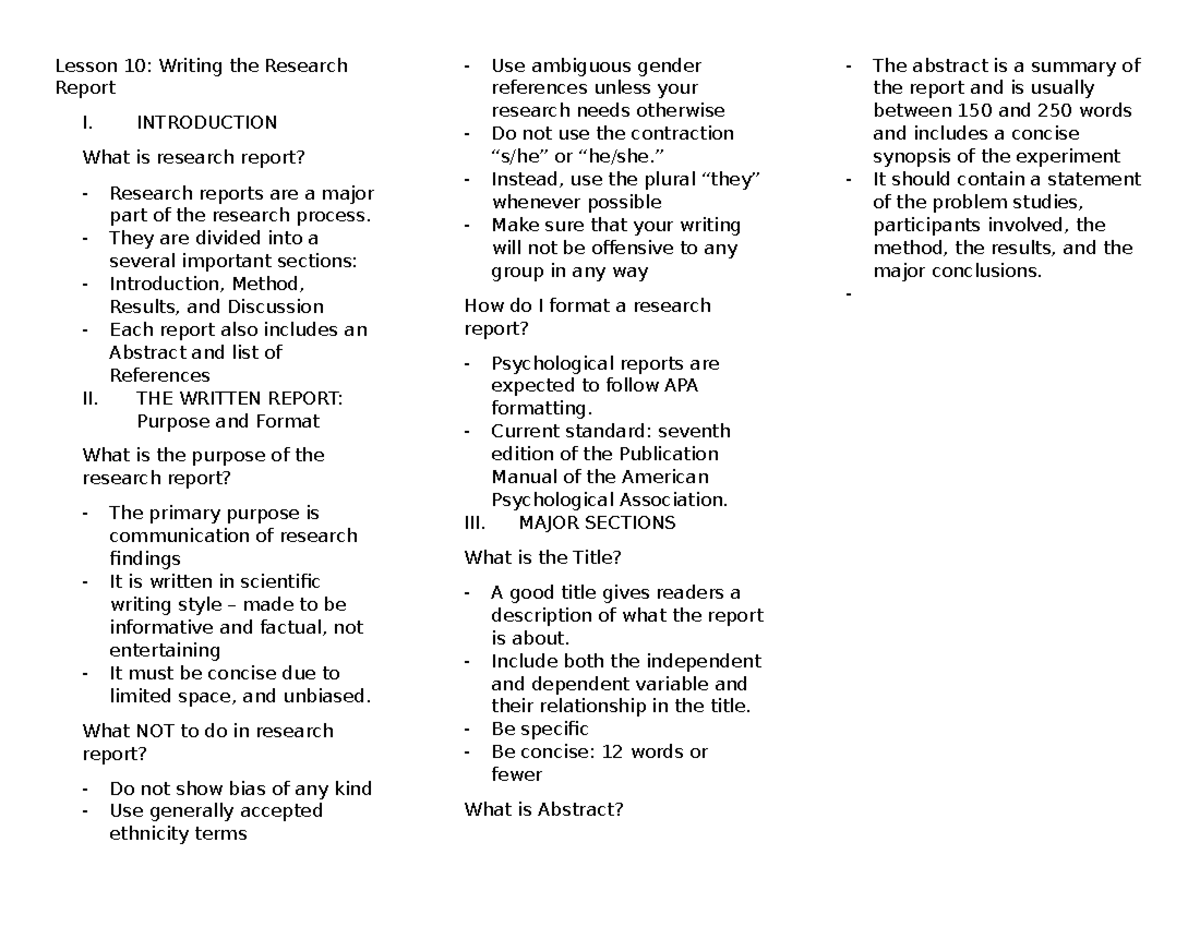 Experimental Psychology - Lesson 10 - Education - Studocu