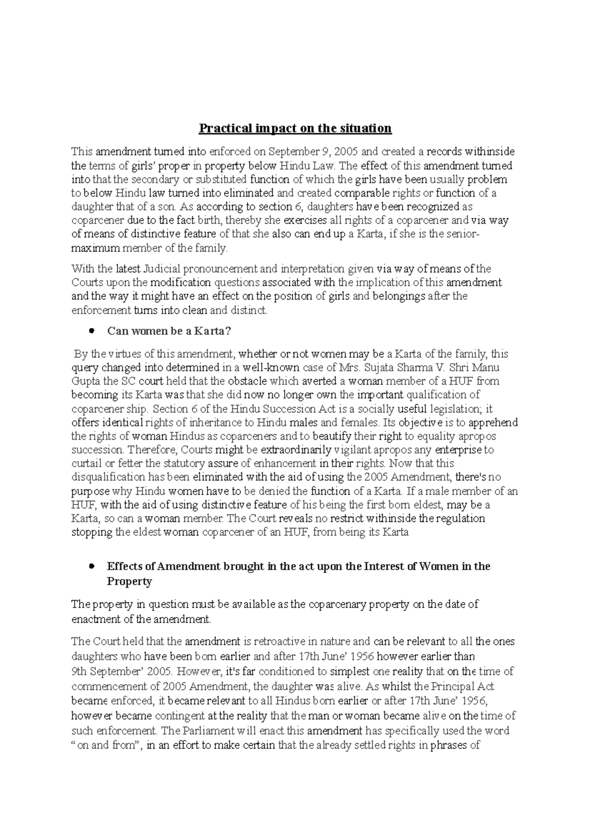 Practical impact on the situation - The effect of this amendment turned ...