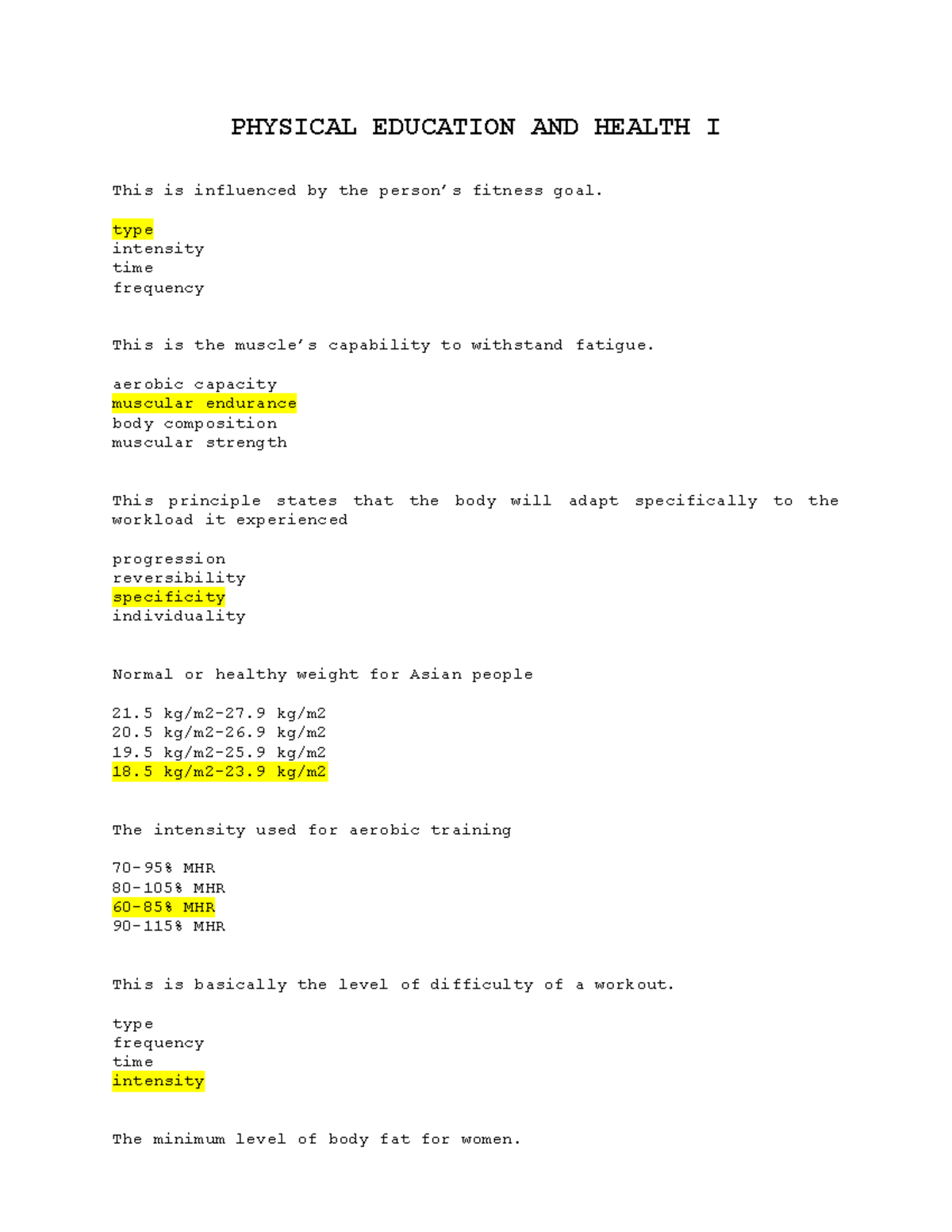 OED 1st2nd Quarter Physical Education and Health 1 - PHYSICAL EDUCATION ...