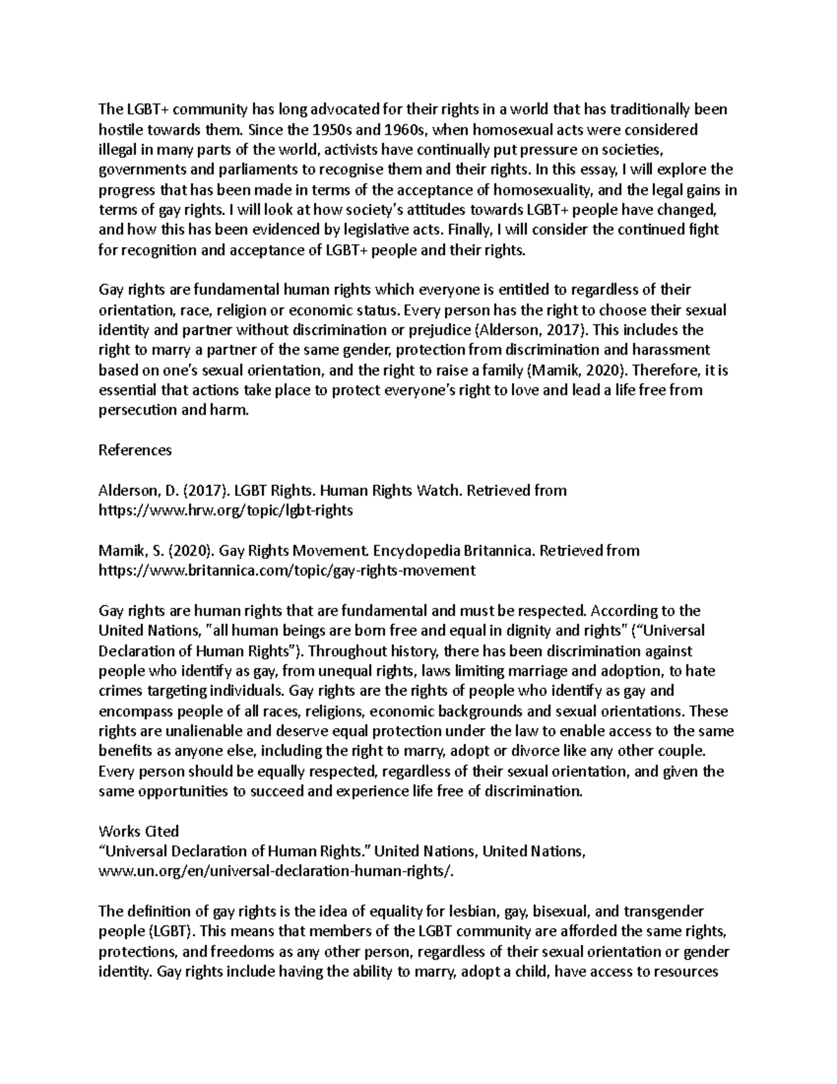 Lgbtq+ Rights Essay - The LGBT+ community has long advocated for their ...