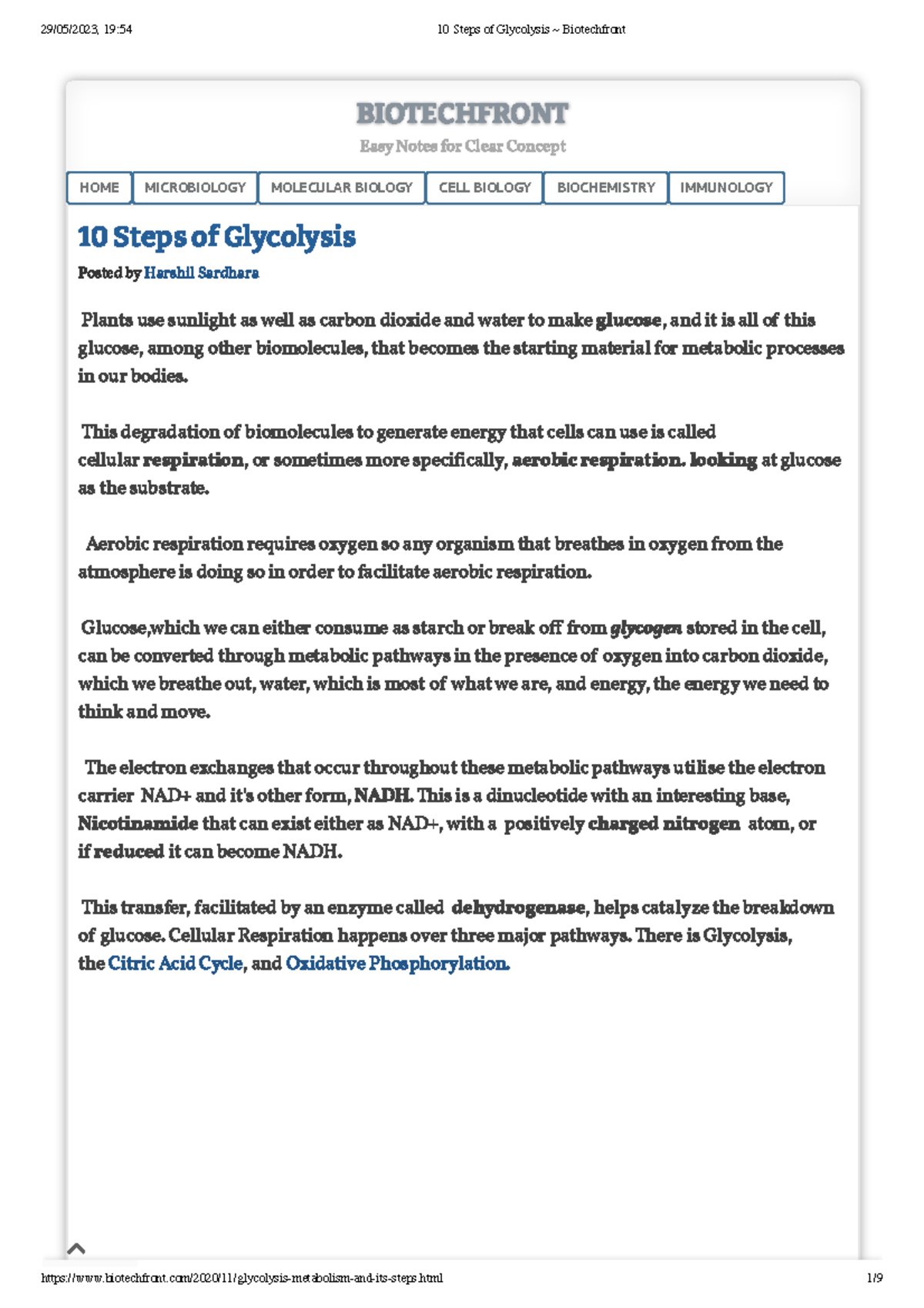 10 Steps of Glycolysis ~ Biotechfront - 10 Steps of Glycolysis Posted by Harshil Sardhara Plants ...