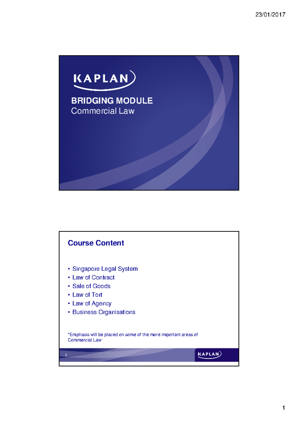 Bridging PT Commercial Law New Slides 8 sessions 2014 - BRIDGING MODULE ...