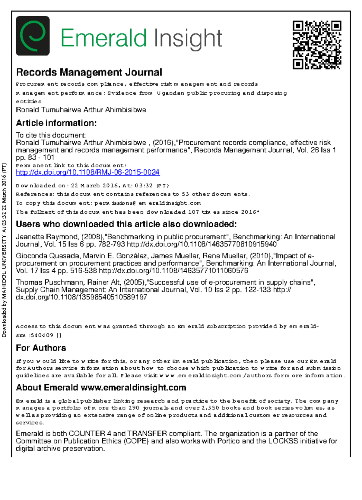 Articles 2 2 - Records Management Journal Procurement records ...