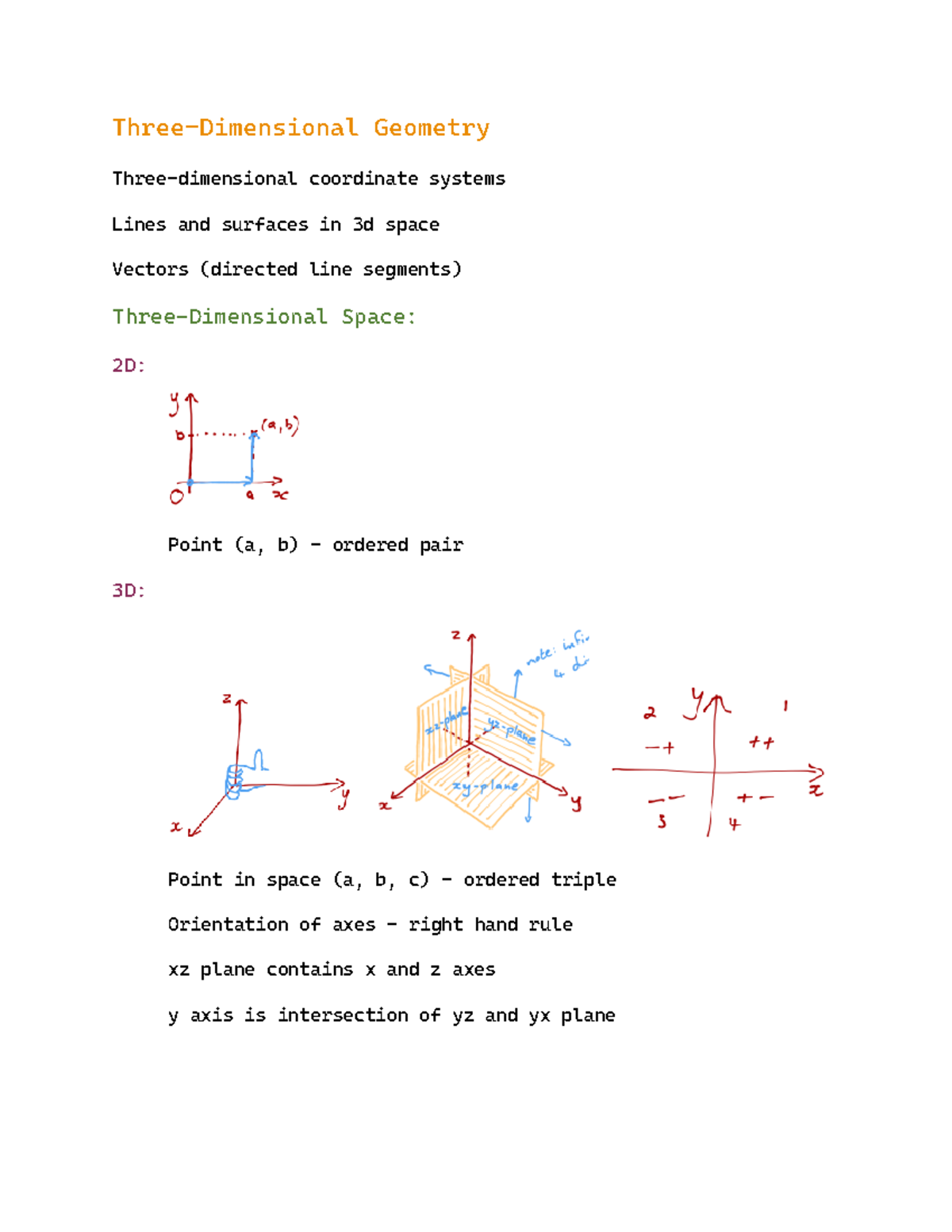 Notes S2 W10 - Three Dimensional Geometry - Three-Dimensional Geometry ...