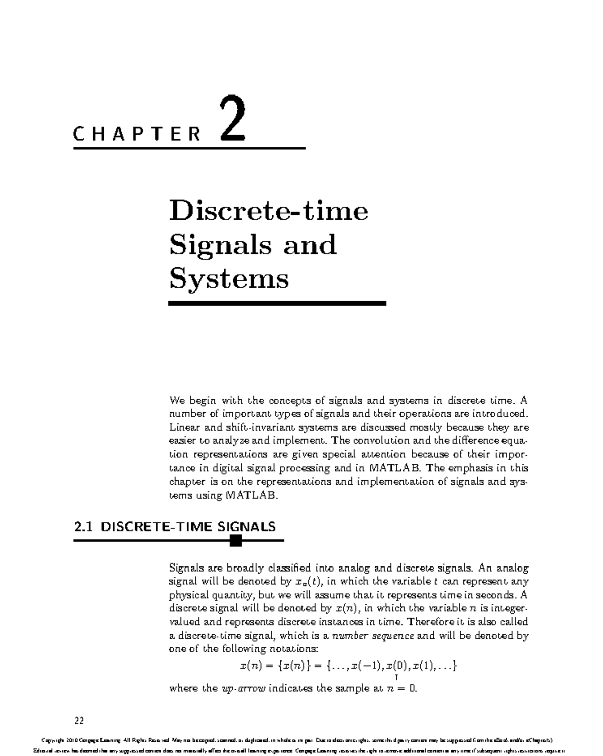 Discrete Time Signals and Systems - 22 C H A P T E R 2 Discrete-time ...