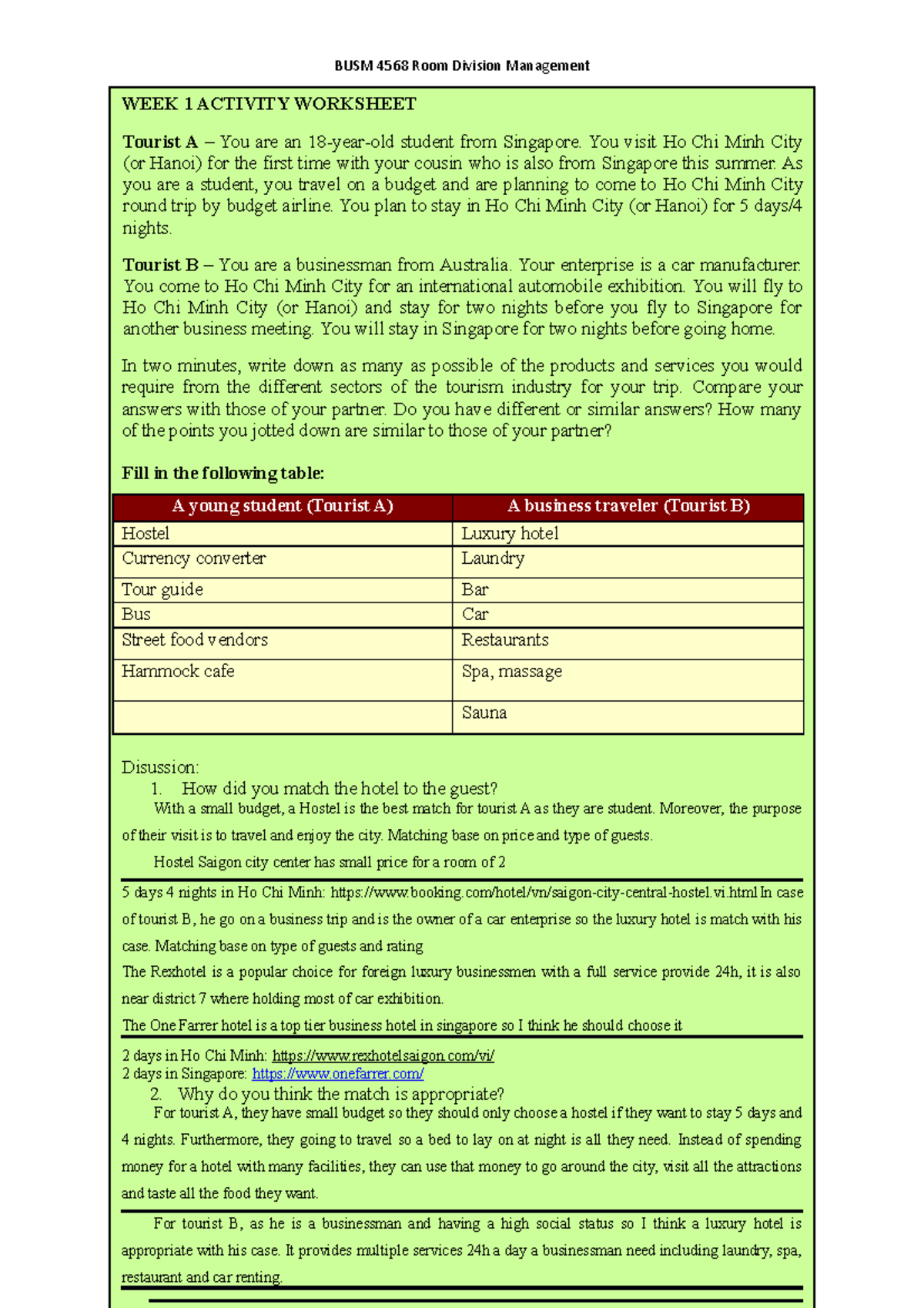 BUSM 4568 -Week 1 Activity Worksheet v2-1 - BUSM 4568 Room Division ...
