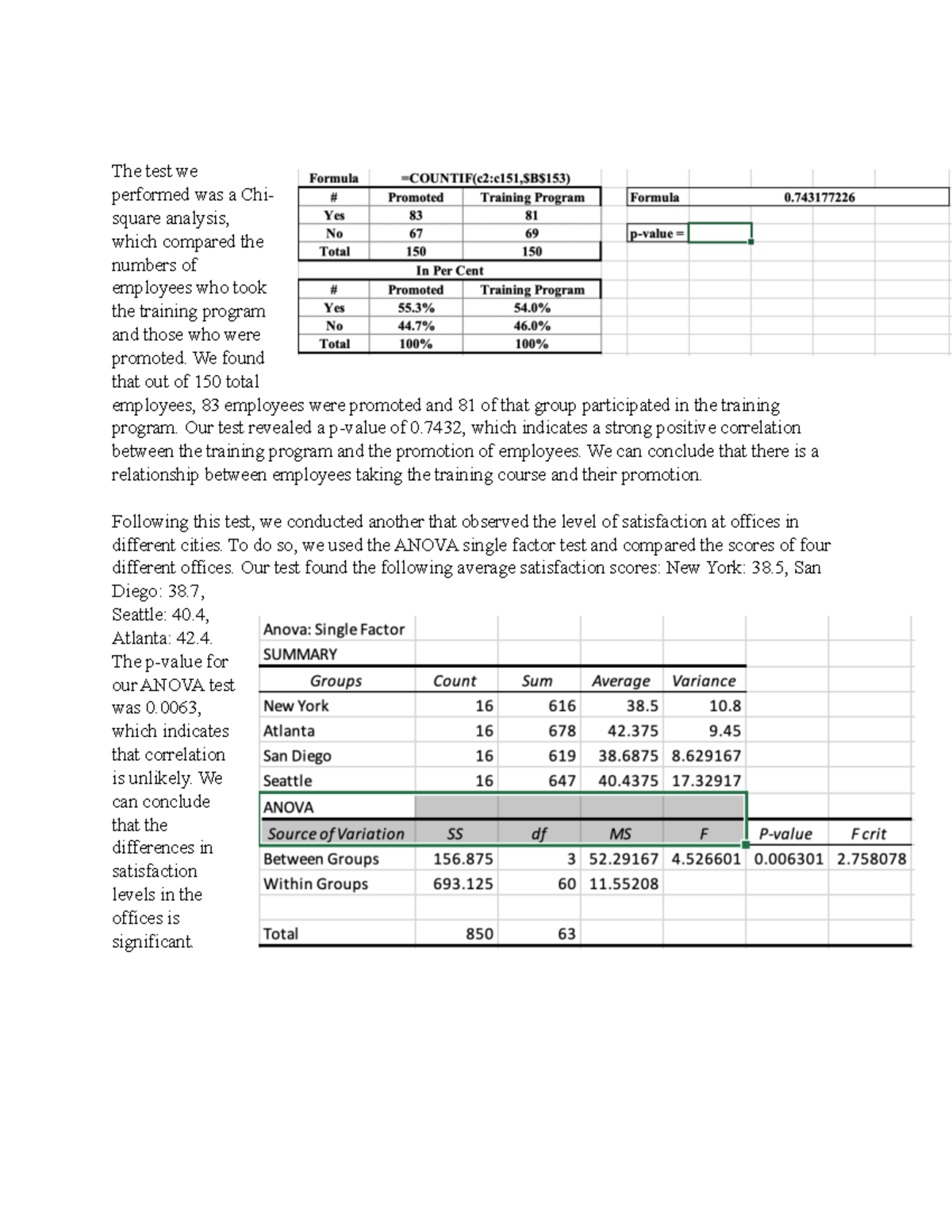A analysis anon assignment - The test we performed was a Chi- square ...
