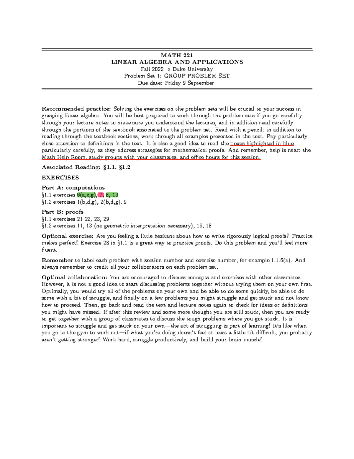 Problem Set 1 - Lorem ipsum 1 - MATH 221 LINEAR ALGEBRA AND ...