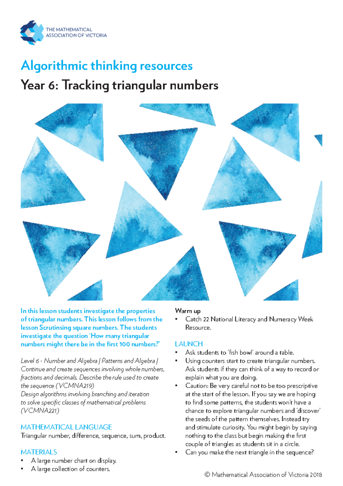 AT Year 6 - Tracking triangular numbers - complete file - In this ...