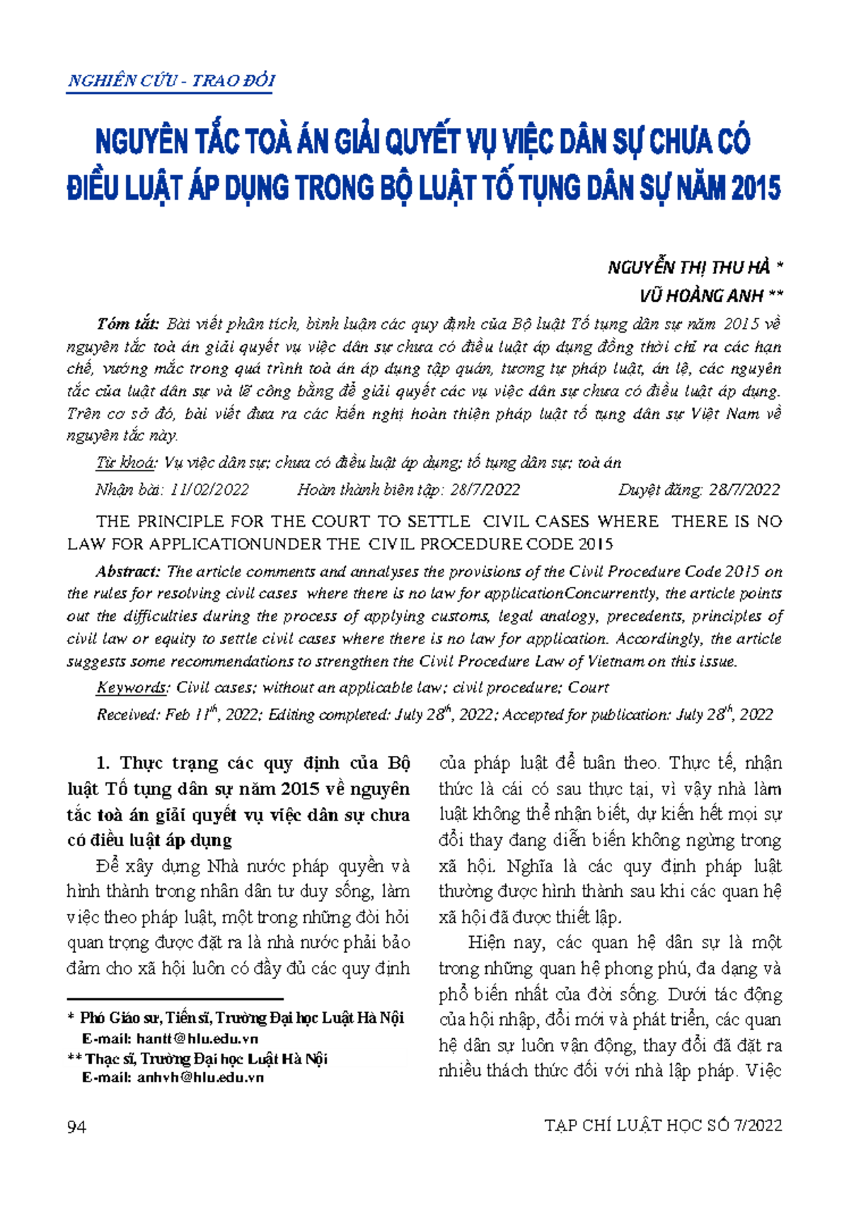 09- nguyen thi thu ha, vu hoang anh - NGUYỄN THỊ THU HÀ * VŨ HOÀNG ANH ** Tóm tắt: Bài viết phân ...