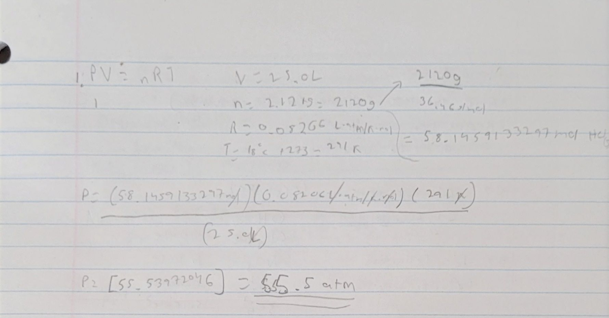 Chemistry Gas Assignment #1 - Studocu