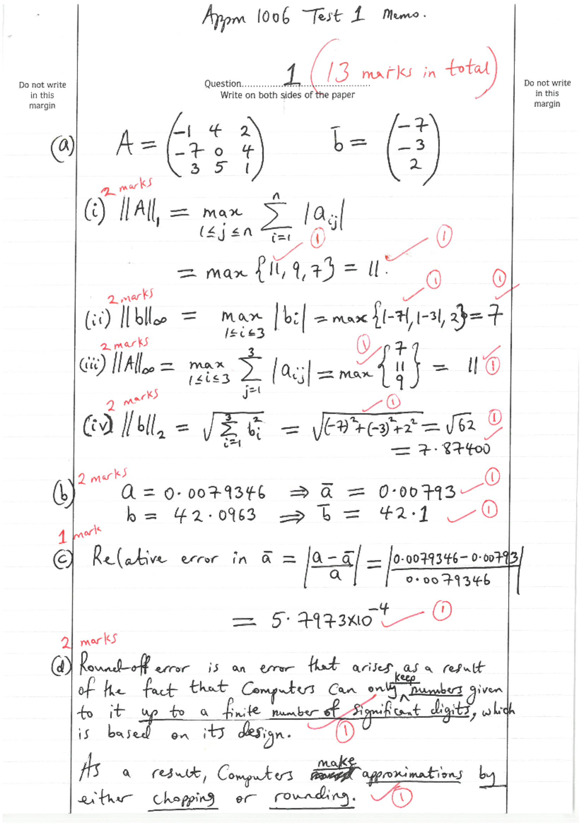 Test 1 Numerical Methods - APPM1006 - Studocu