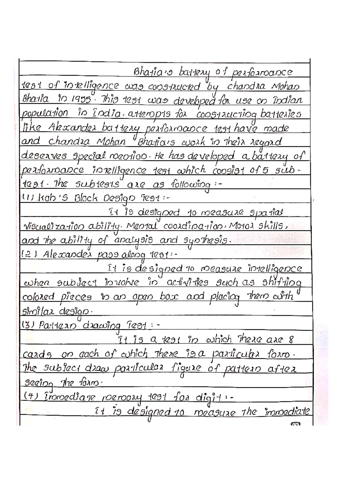 Bhatia's battery of performance test of intelligence. - Experimental ...