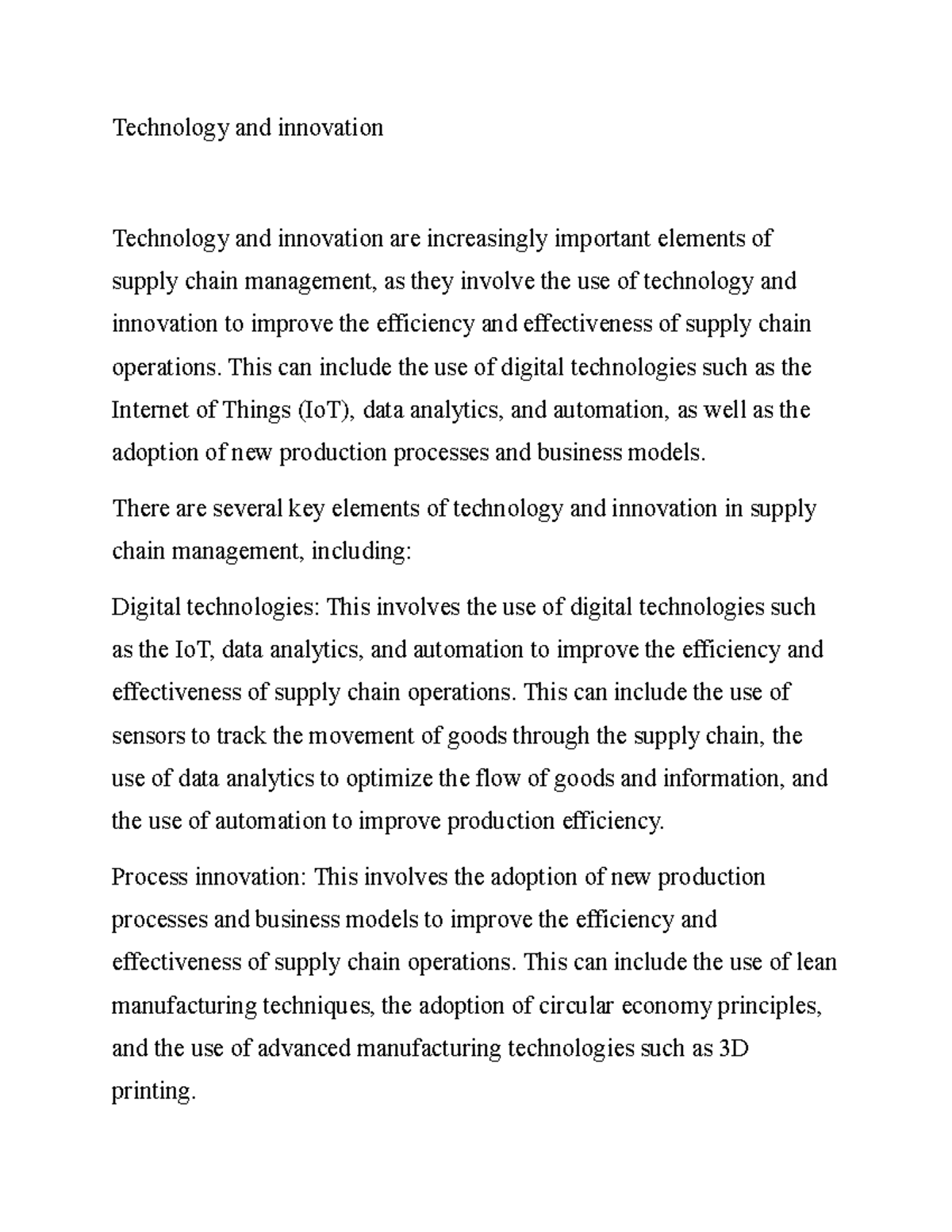 Technology and innovation - Technology and innovation Technology and ...