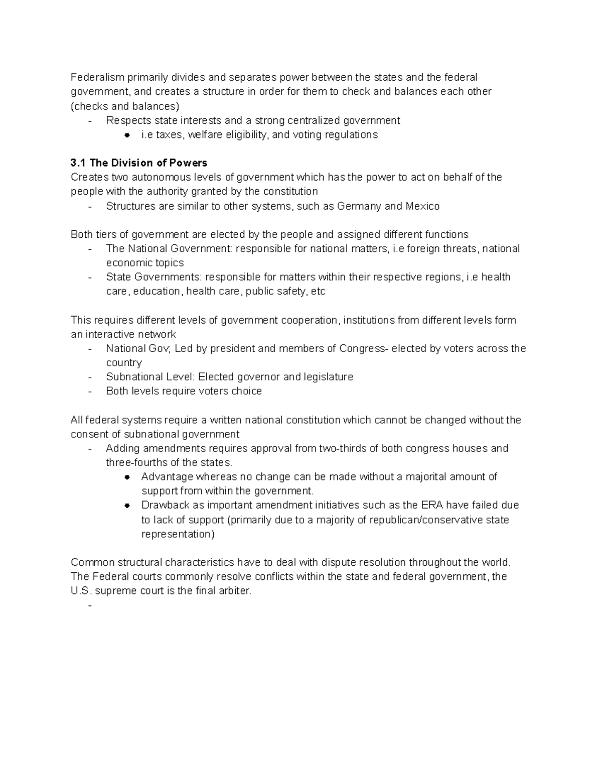 Federalism PSCI 2306 - Notes taken from lecture, Dr. McKay's class ...