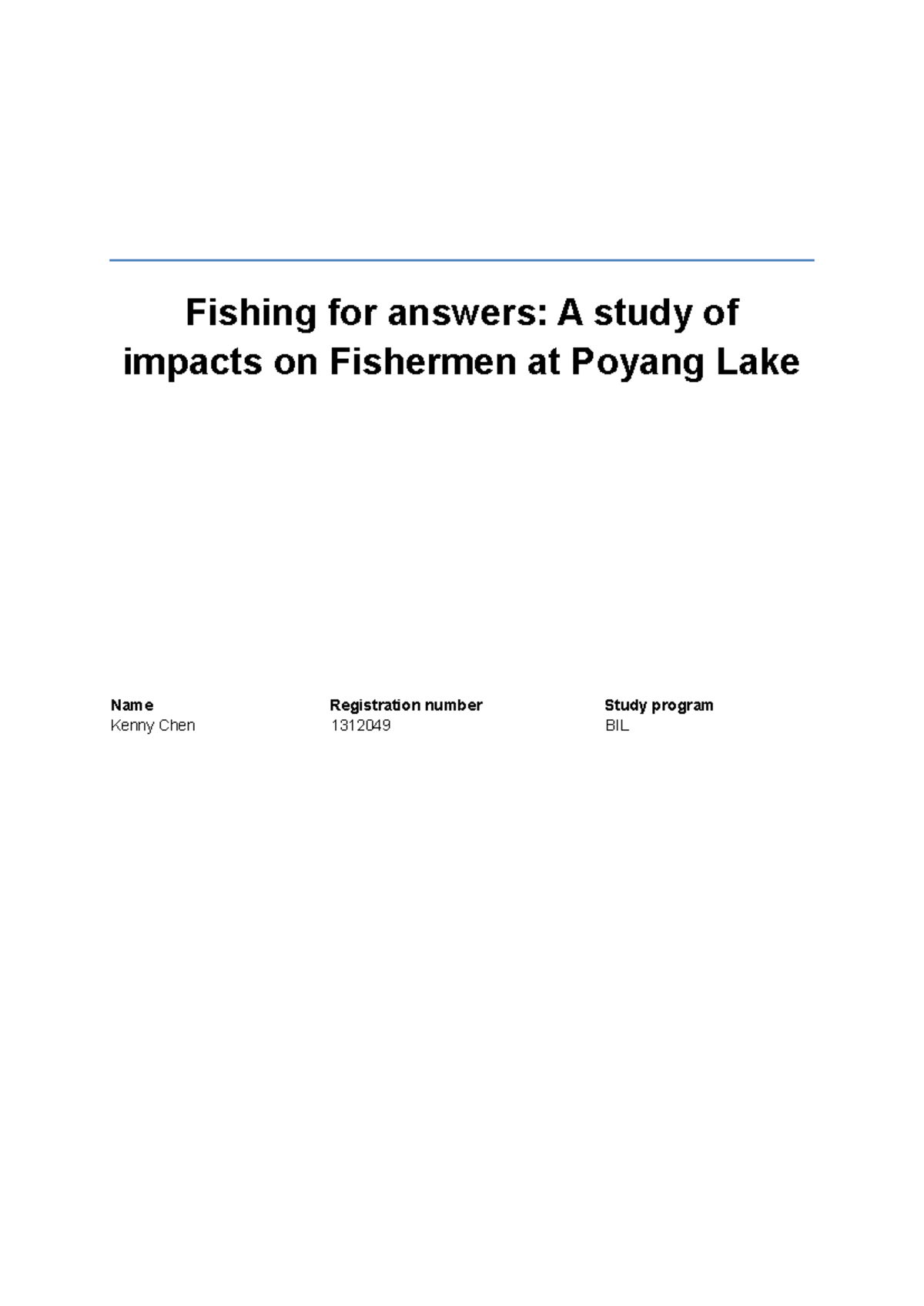 Research methodology Research proposal - Fishing for answers: A study ...