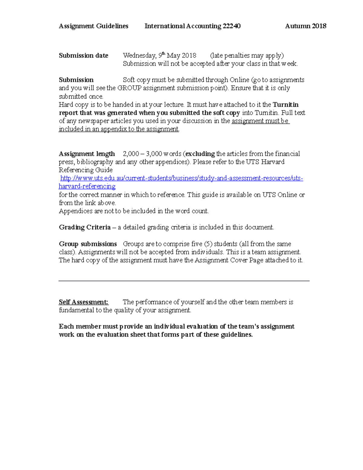 Assignment Guidelines A 2018 - Submission date Wednesday, 9th May 2018 ...