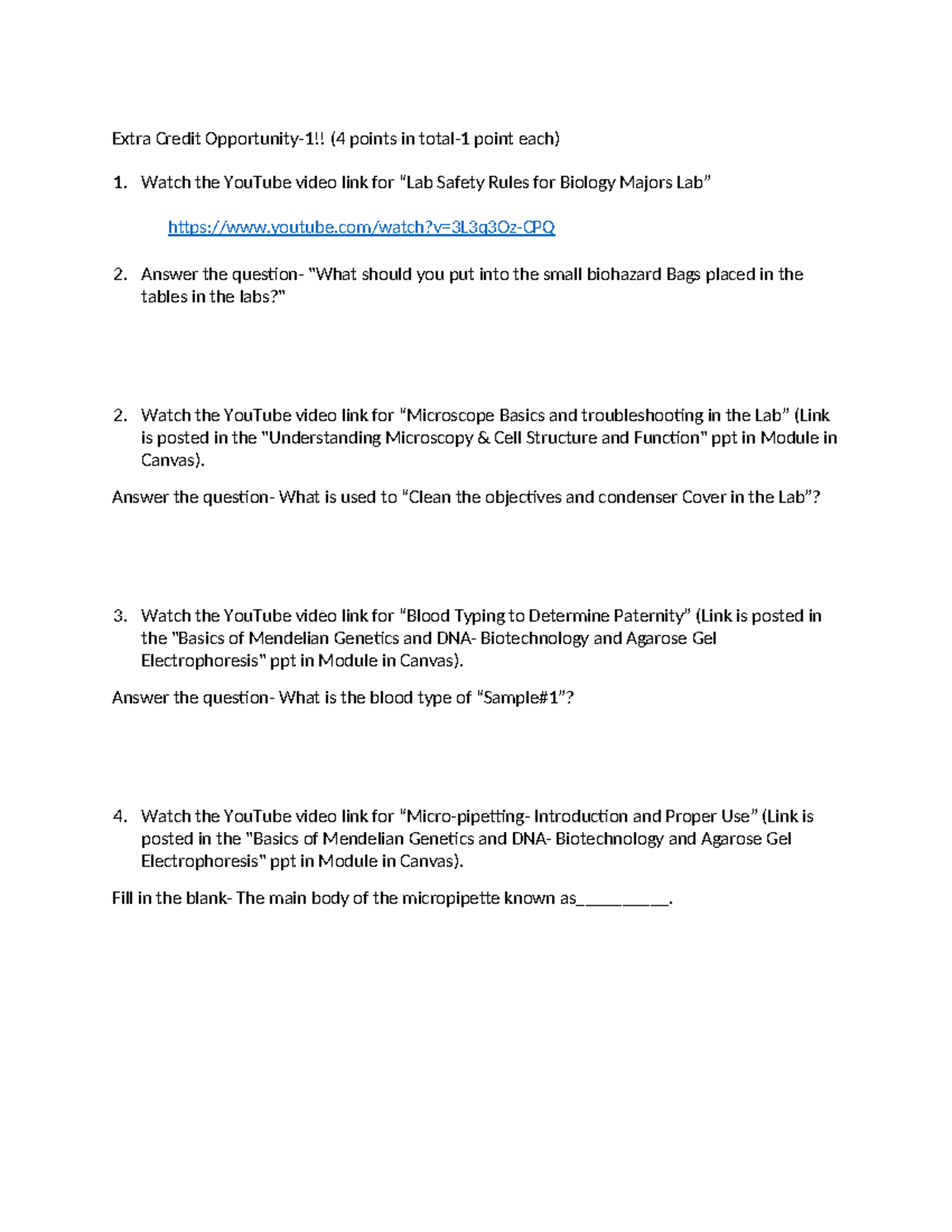 Extra Credit Assignment#1 - Extra Credit Opportunity-1!! (4 points in ...