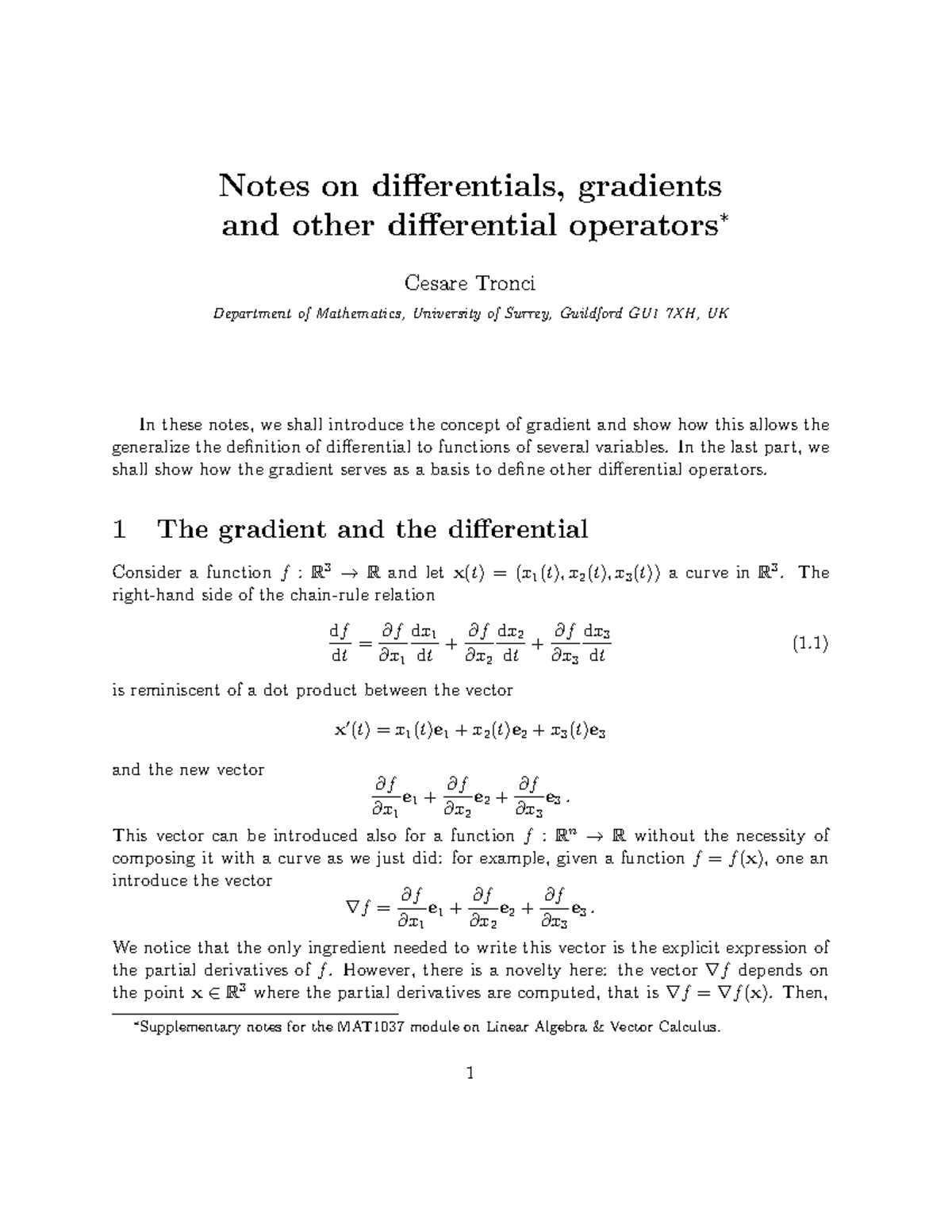 Gradient - Notes on differentials, gradients and other differential ...