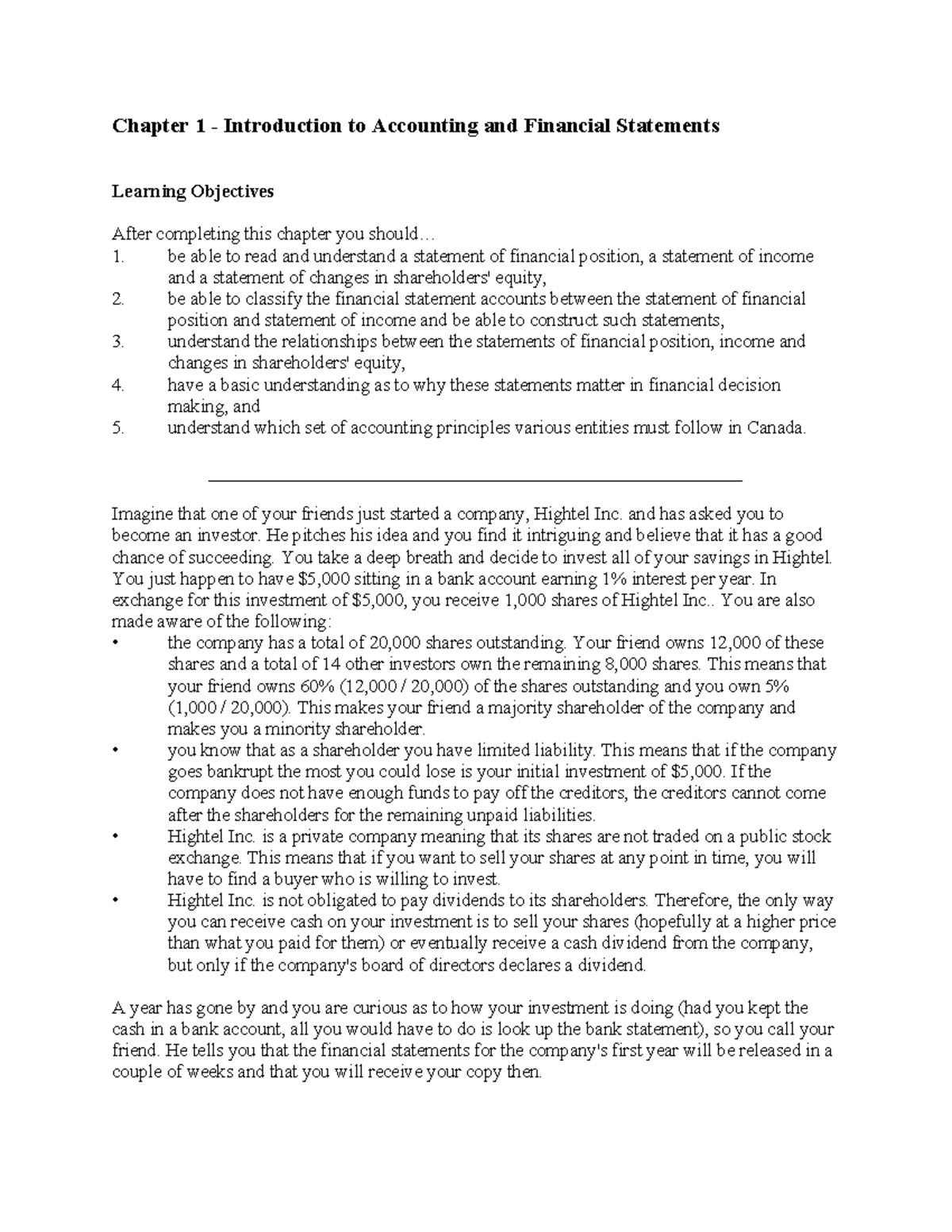 Ch1-2 - LECTURE FOR CH1-2 - Chapter 1 - Introduction to Accounting and ...