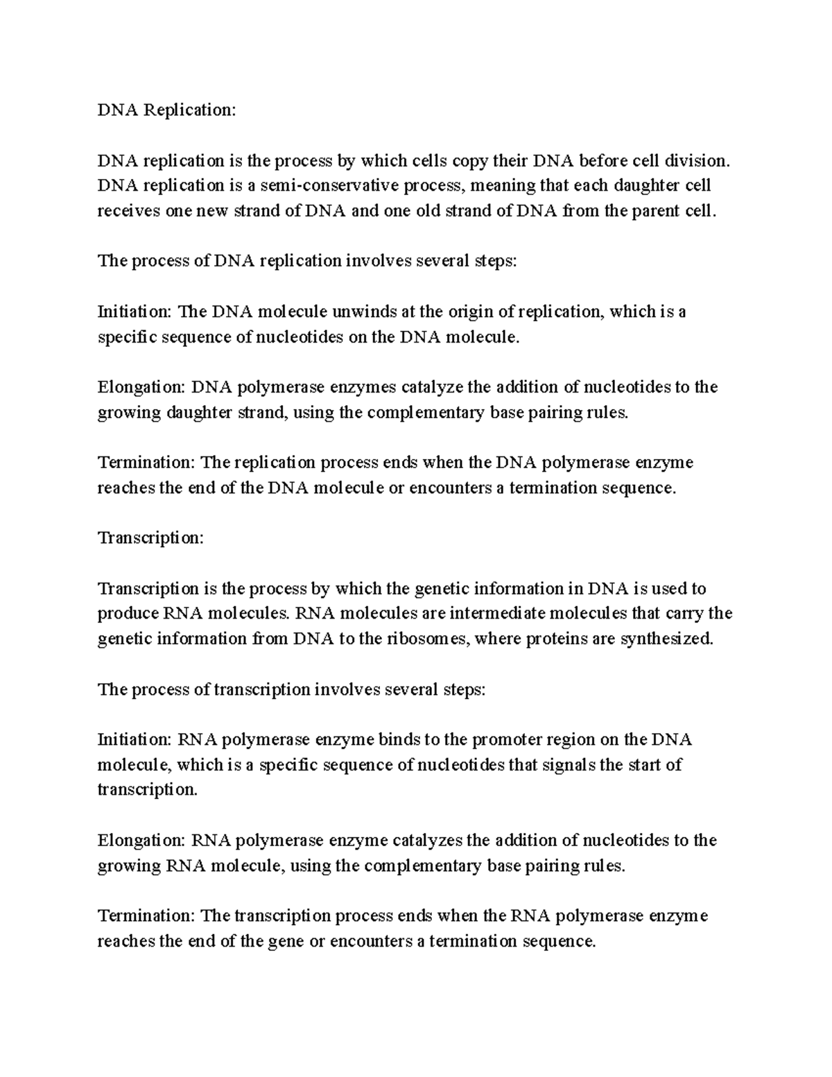 DNA P9 2- Google Docs - DNA NOTES - DNA Replication: DNA replication is ...