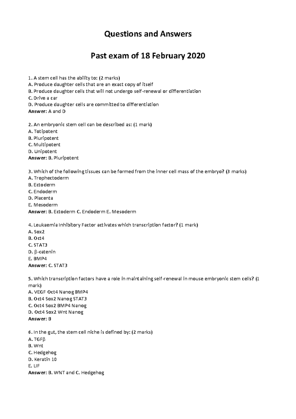 Exam 18 February 2020 Questions And Answers Warning Tt Undefined Function 32 Questions And