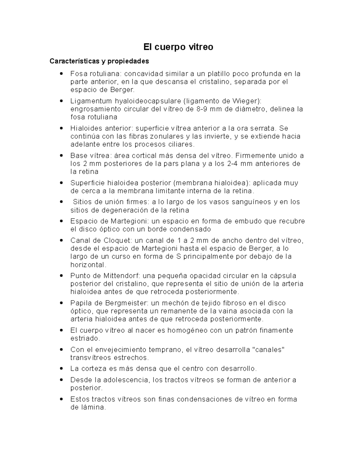 El cuerpo vitreo - El cuerpo vitreo Características y propiedades Fosa ...