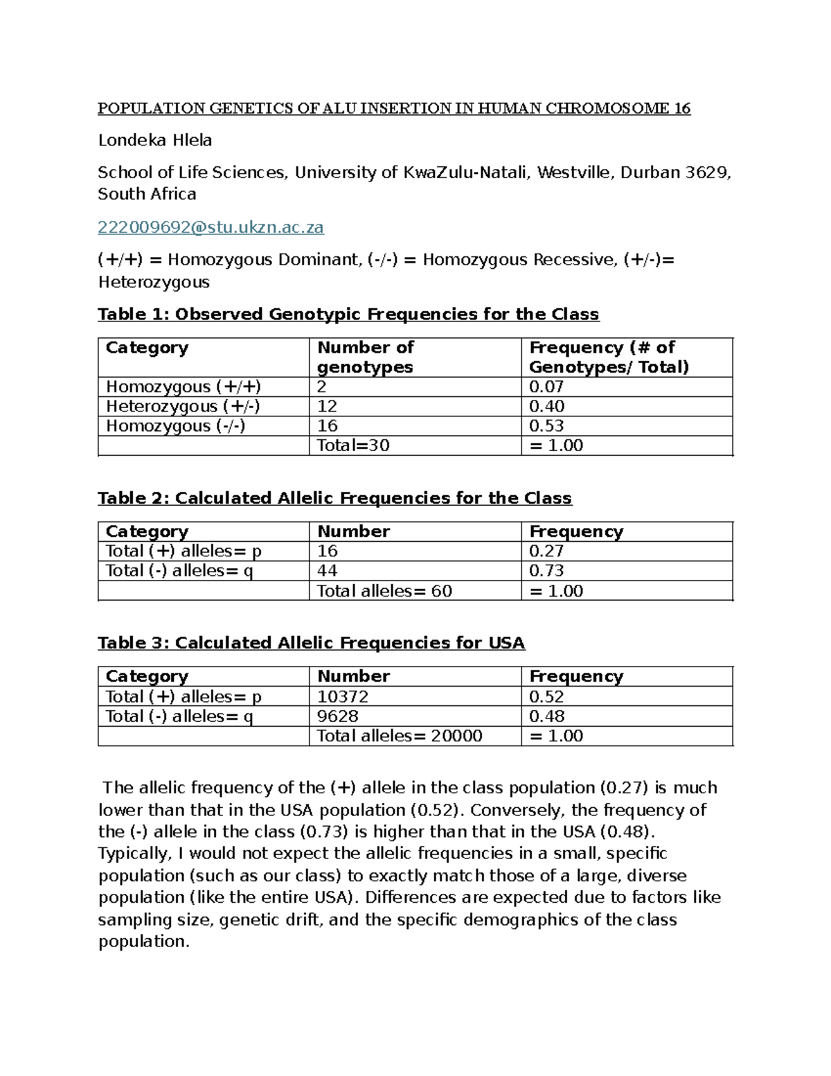 RDNA PRAC 5 - PRACTICALS PURPOSES - POPULATION GENETICS OF ALU ...