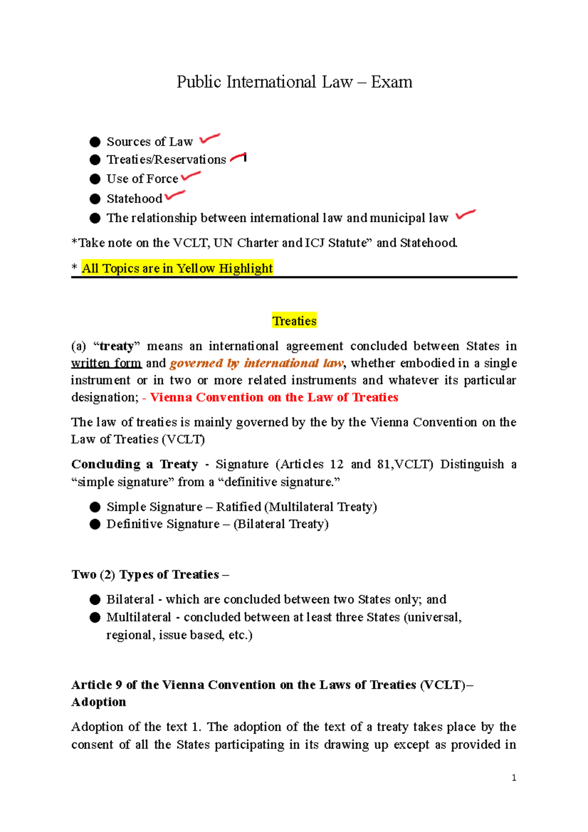 Public International Law - Exam Revision-1 - Public International Law ...