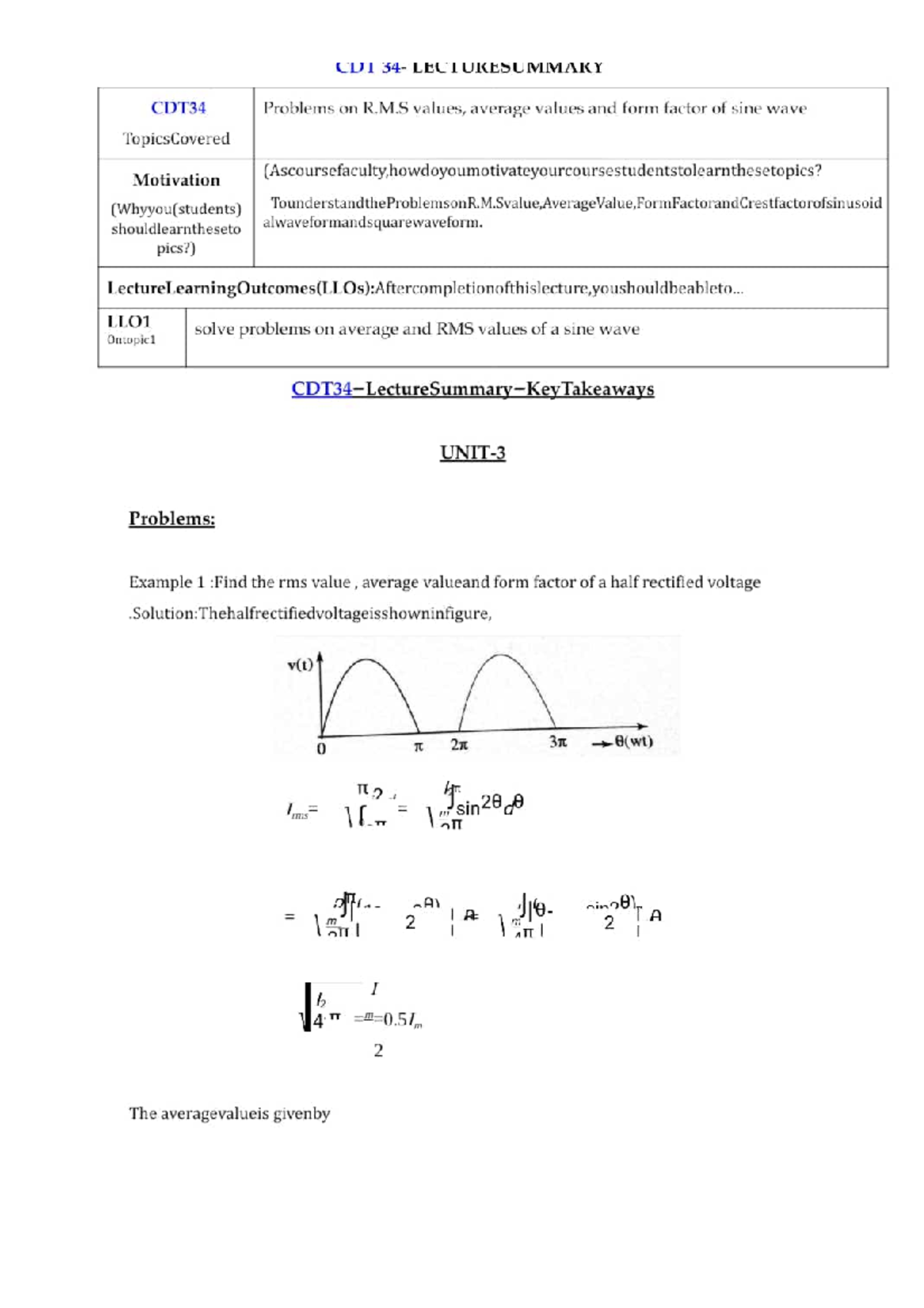 CDT-34 - BEE Important Summaries - Basic Electrical Engineering - Studocu