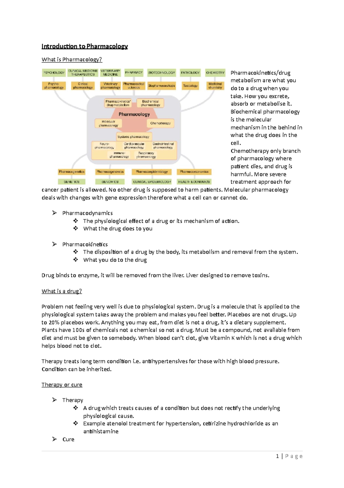 1. Introduction to Pharmacology - Introduction to Pharmacology What is ...