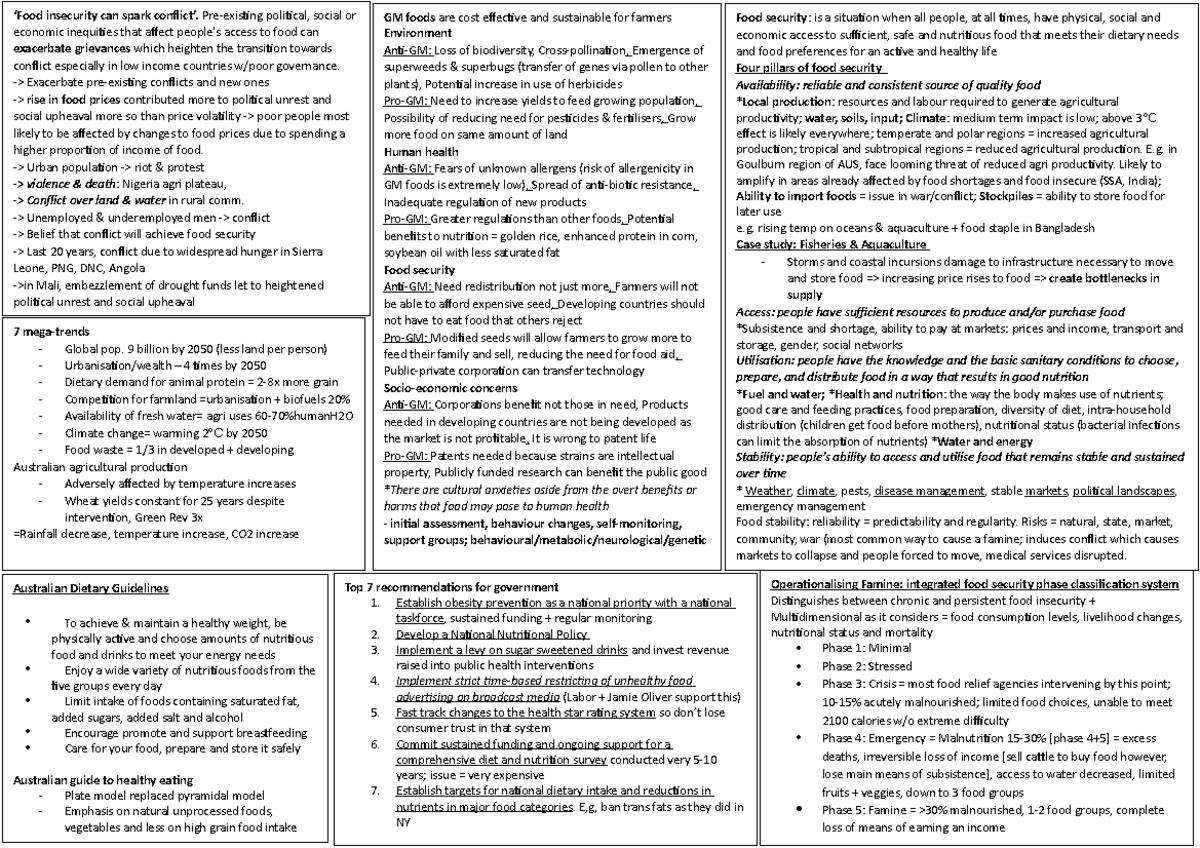 Cheat sheet - exam - GM foods are cost effective and sustainable for ...
