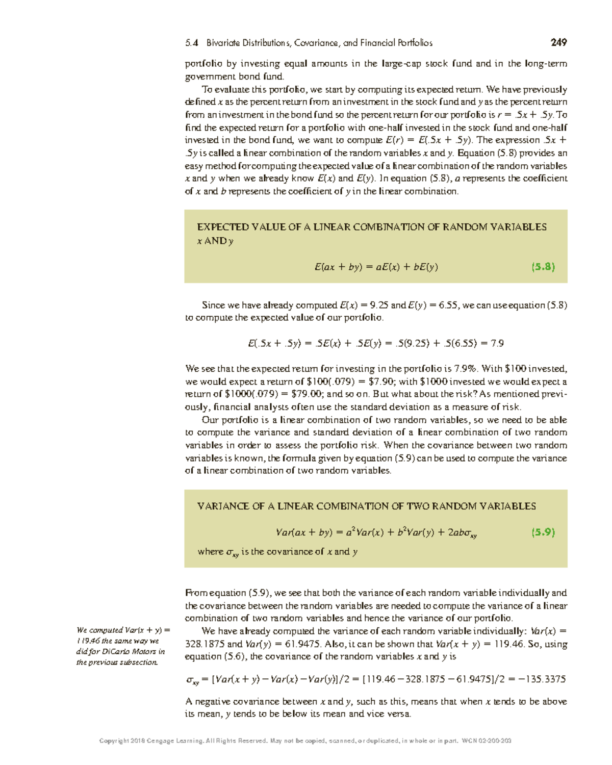 Chapter 5 Excerpt 8 - Ch 5 - 5 Bivariate Distributions, Covariance, and ...