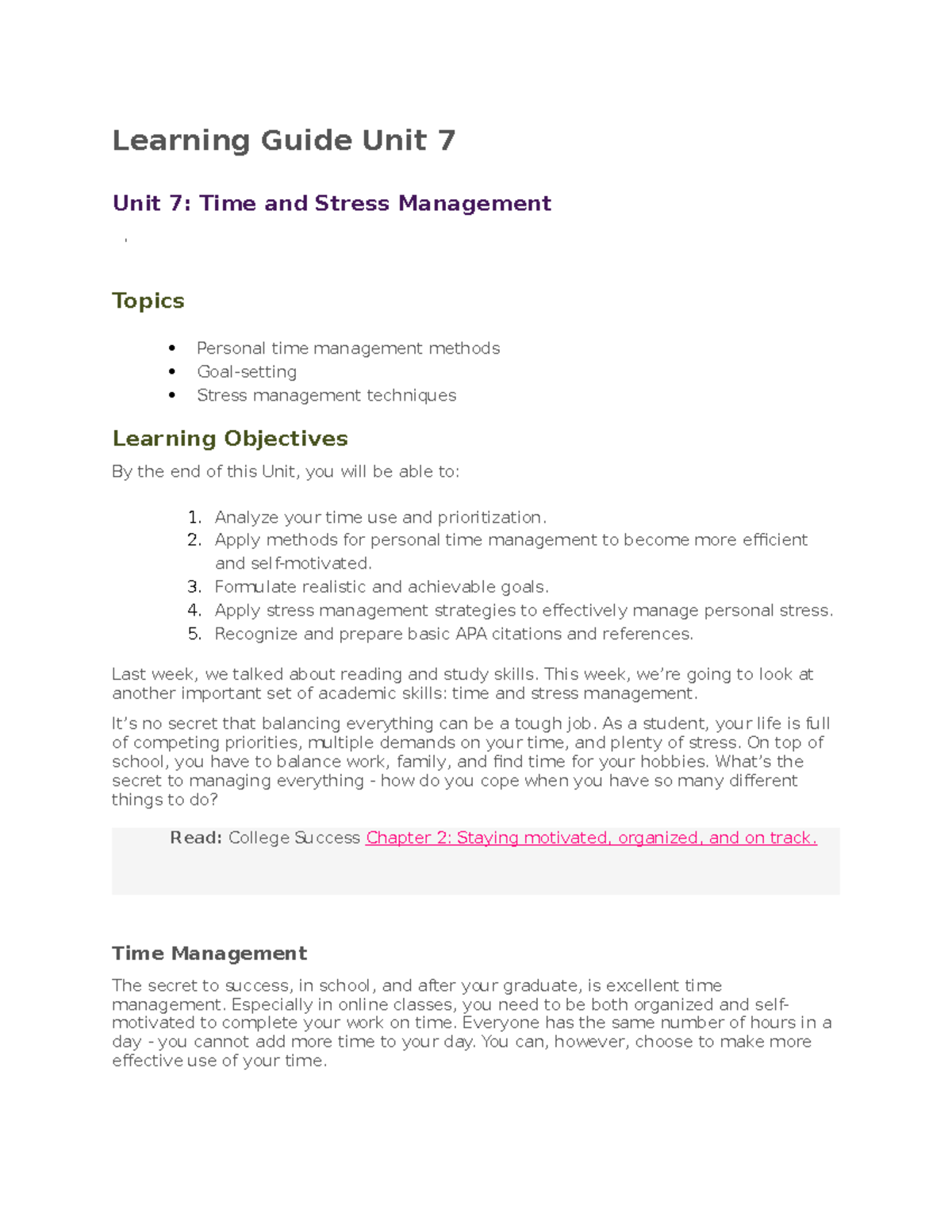 Learning Guide materials for unit week 7 - Learning Guide Unit 7 Unit 7 ...