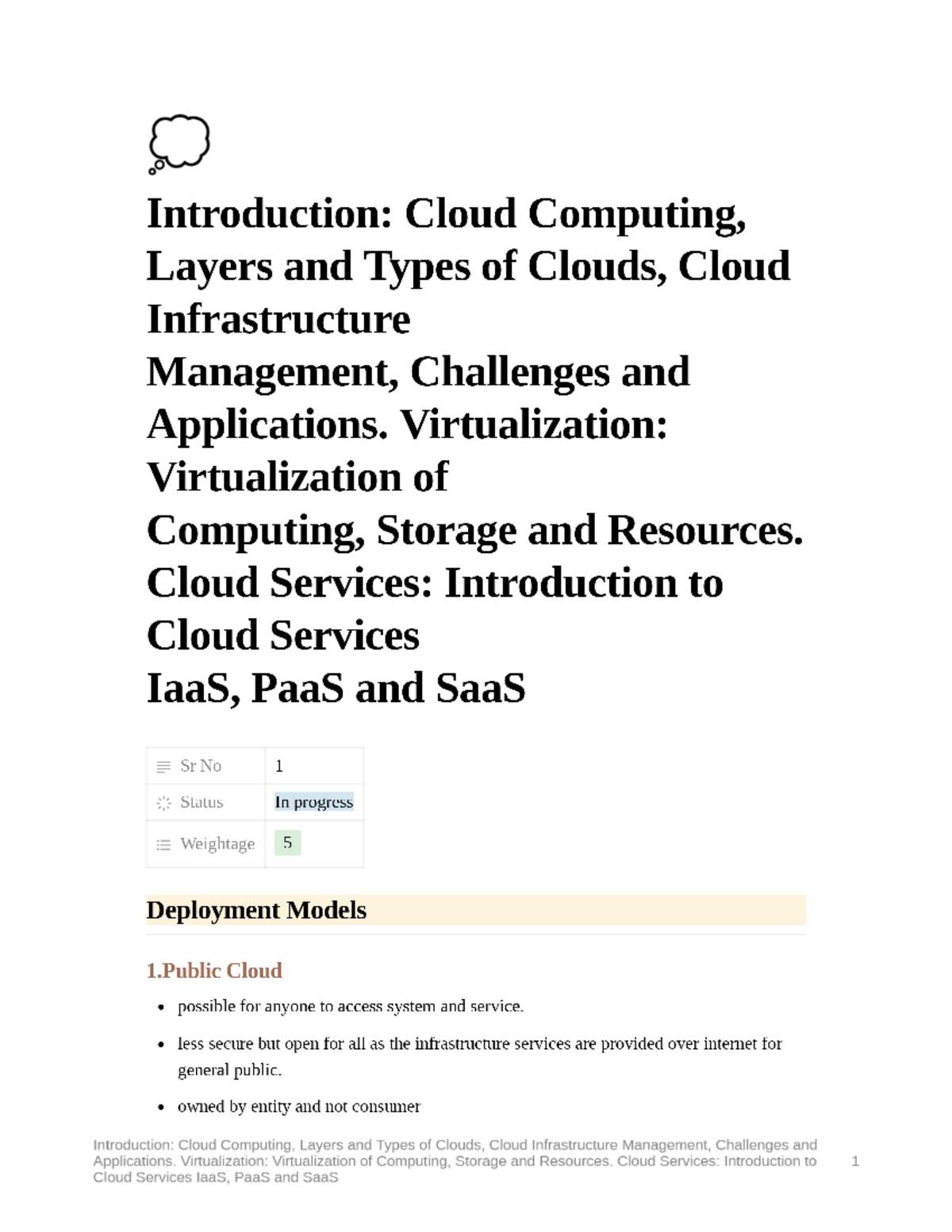 Chp 1 - In this document , all the important topics regarding cloud which are important - Studocu