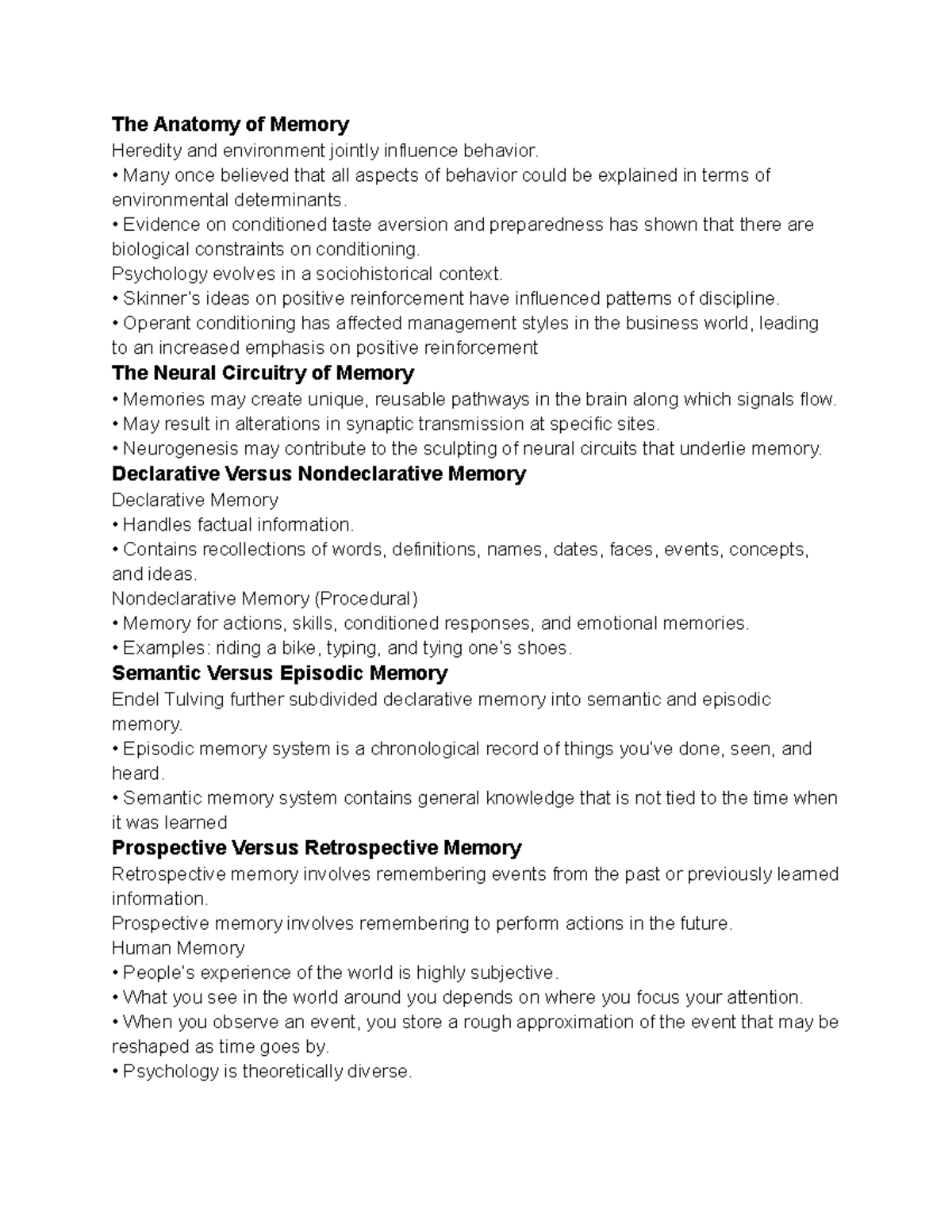 Psych Notes - part 25 - the anatomy of memory, the neutral circuitry of ...