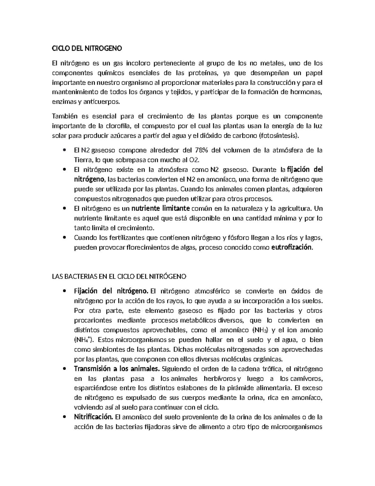 Exposición Ciclo DEL Nitrogeno - CICLO DEL NITROGENO El nitrógeno es un ...