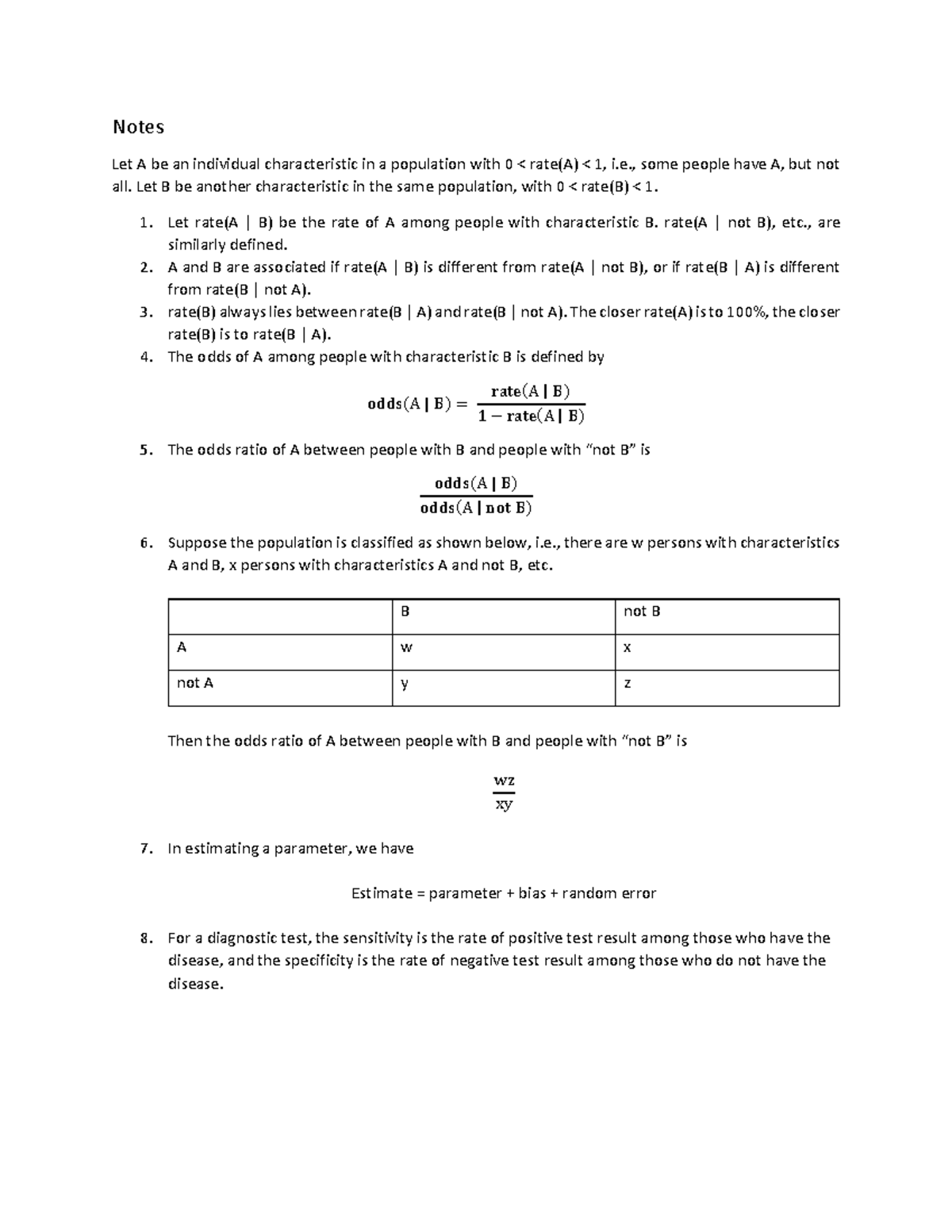 Gea 1000 lecture statistics Notes page - Notes Let A be an individual ...