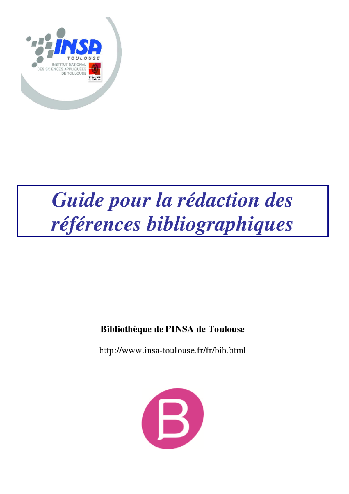 1 guide redaction biblio - Guide pour la rédaction des références ...