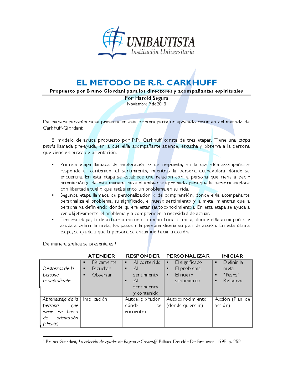 El método de R.R. Carkhuff (Harold Segura) - EL METODO DE R. CARKHUFF ...