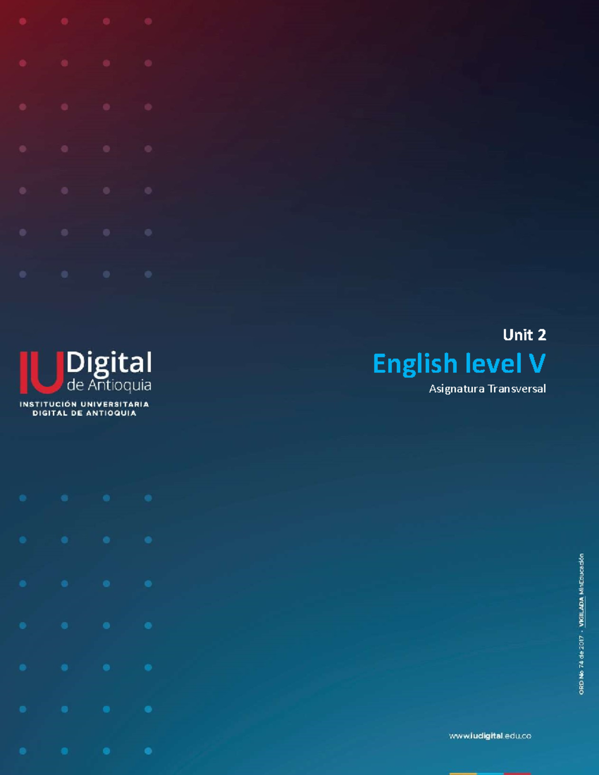 PDF ING V Unit2 - Teoría Unidad 2 - Inglés V - Unit 2 English level V ...