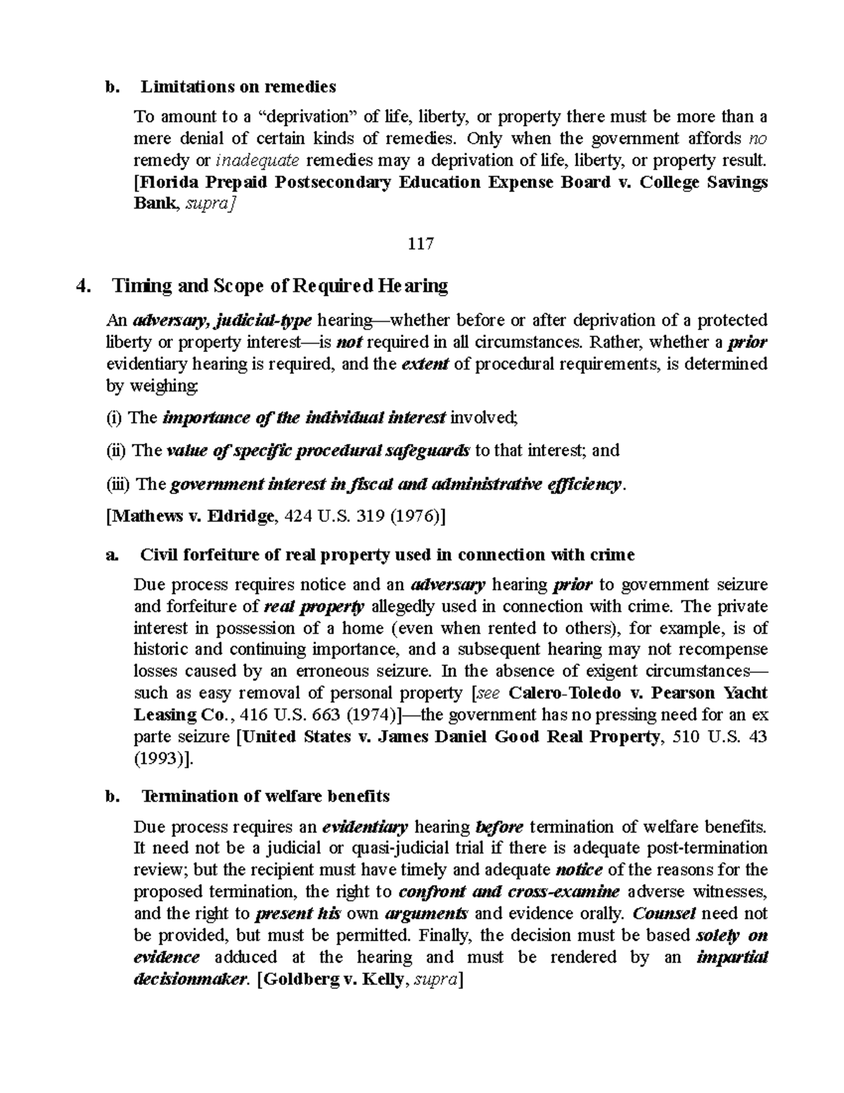 Zlib - n/a - b. Limitations on remedies To amount to a “deprivation” of ...