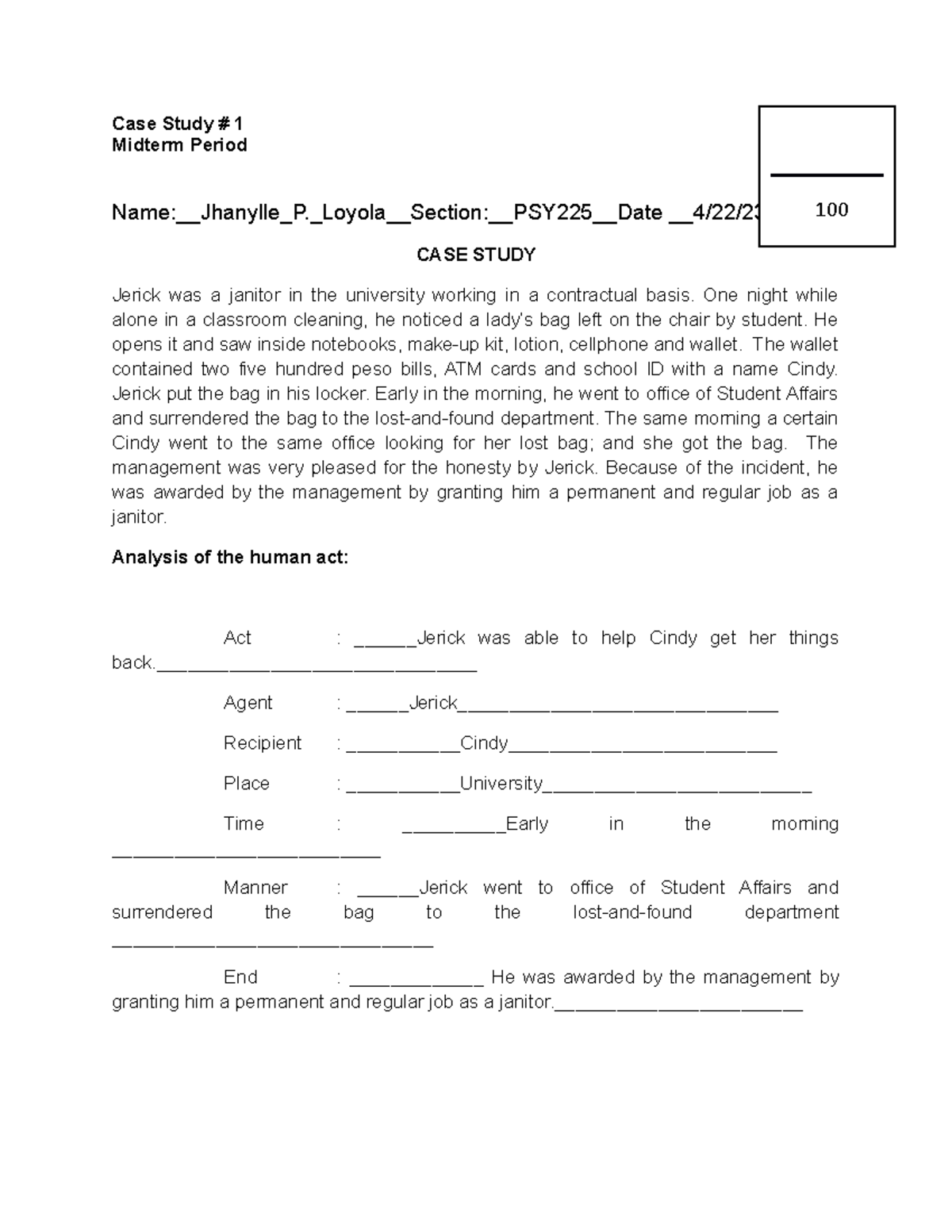 Case Study 1 - Human Acts - Case Study # 1 Midterm Period - Studocu