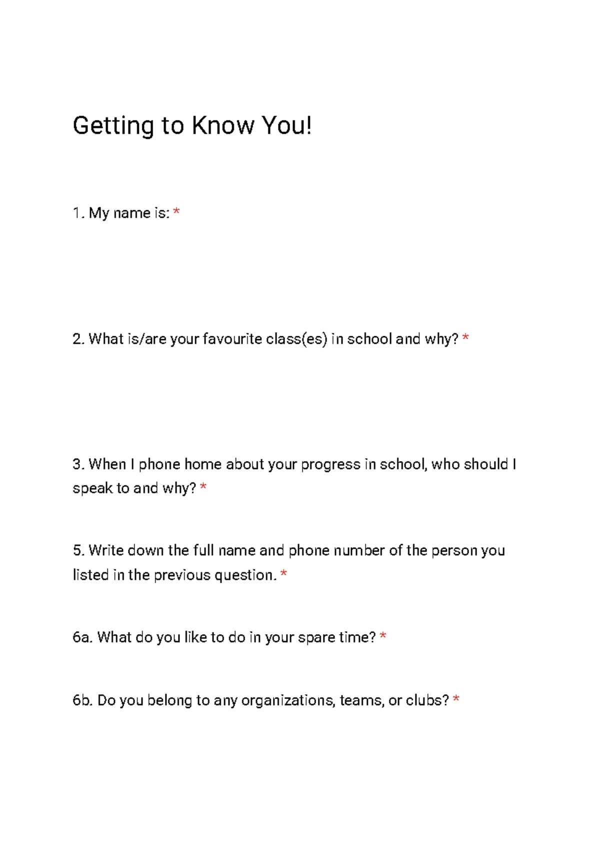 Getting to know You - drgrrerggrr - Getting to Know You! My name is ...