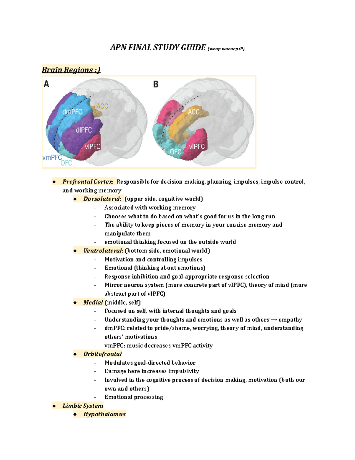 Applied Neuroscience - Final Study Guide - APN FINAL STUDY GUIDE(woop ...