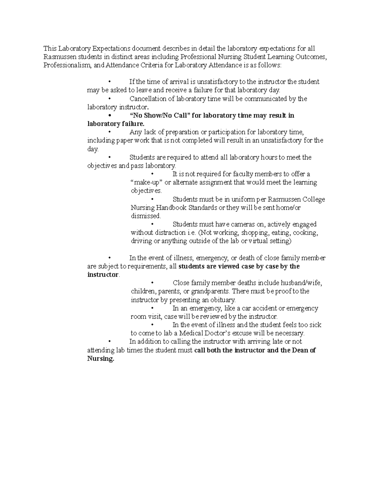 Lab Expectations - n/A - This Laboratory Expectations document ...