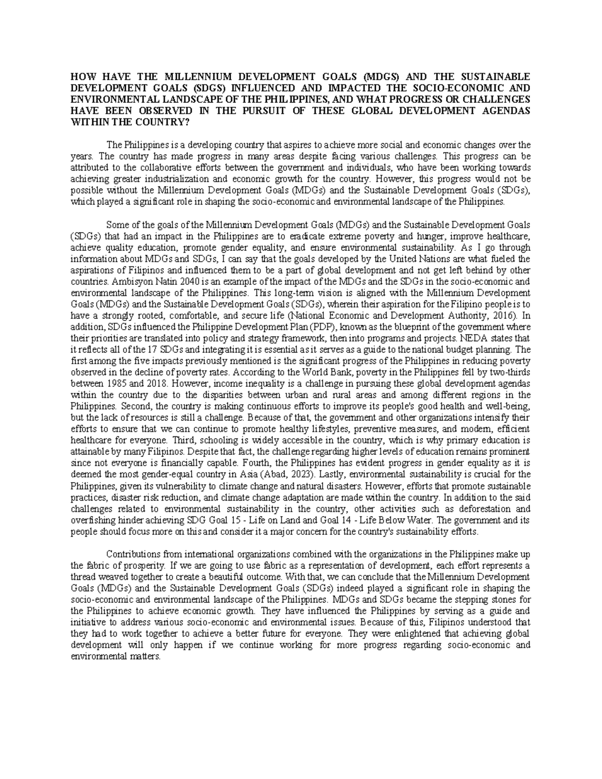 MDGs and SDGs - MDG & SDG - HOW HAVE THE MILLENNIUM DEVELOPMENT GOALS ...